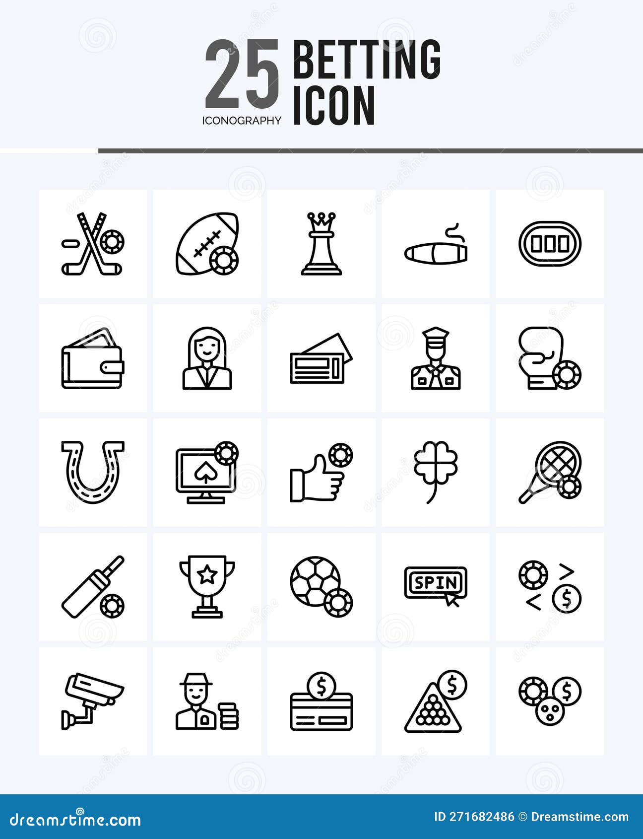 25 Betting Outline Icons Pack Vector Illustration Stock Vector ...