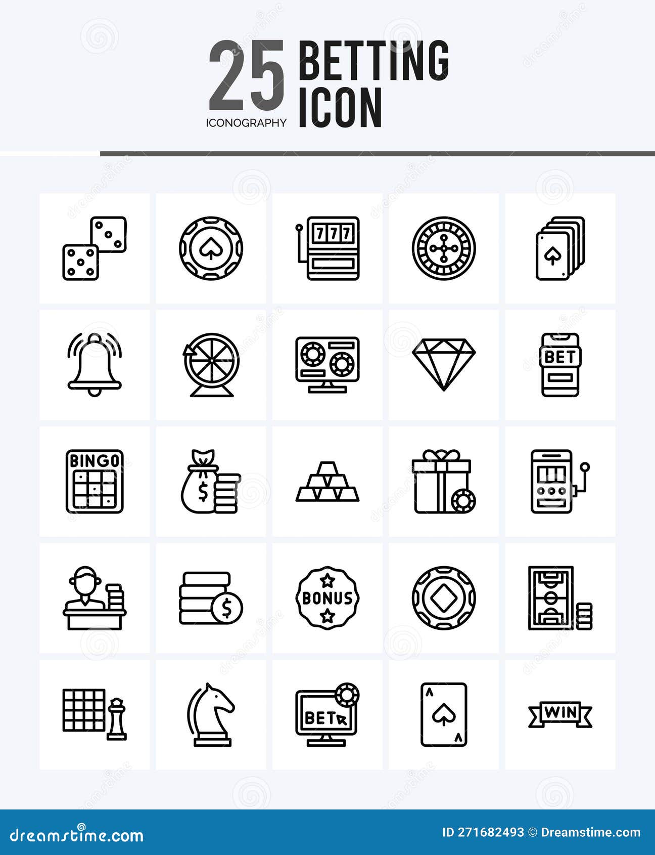 25 Betting Outline Icons Pack Vector Illustration Stock Vector ...
