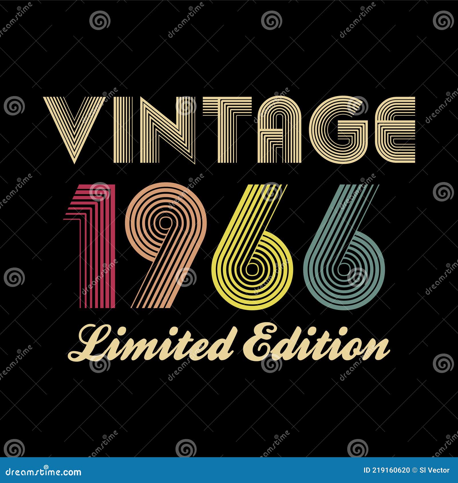 Vintage Since 1966, Born In 1966 Vintage Birthday Celebration Cartoon ...
