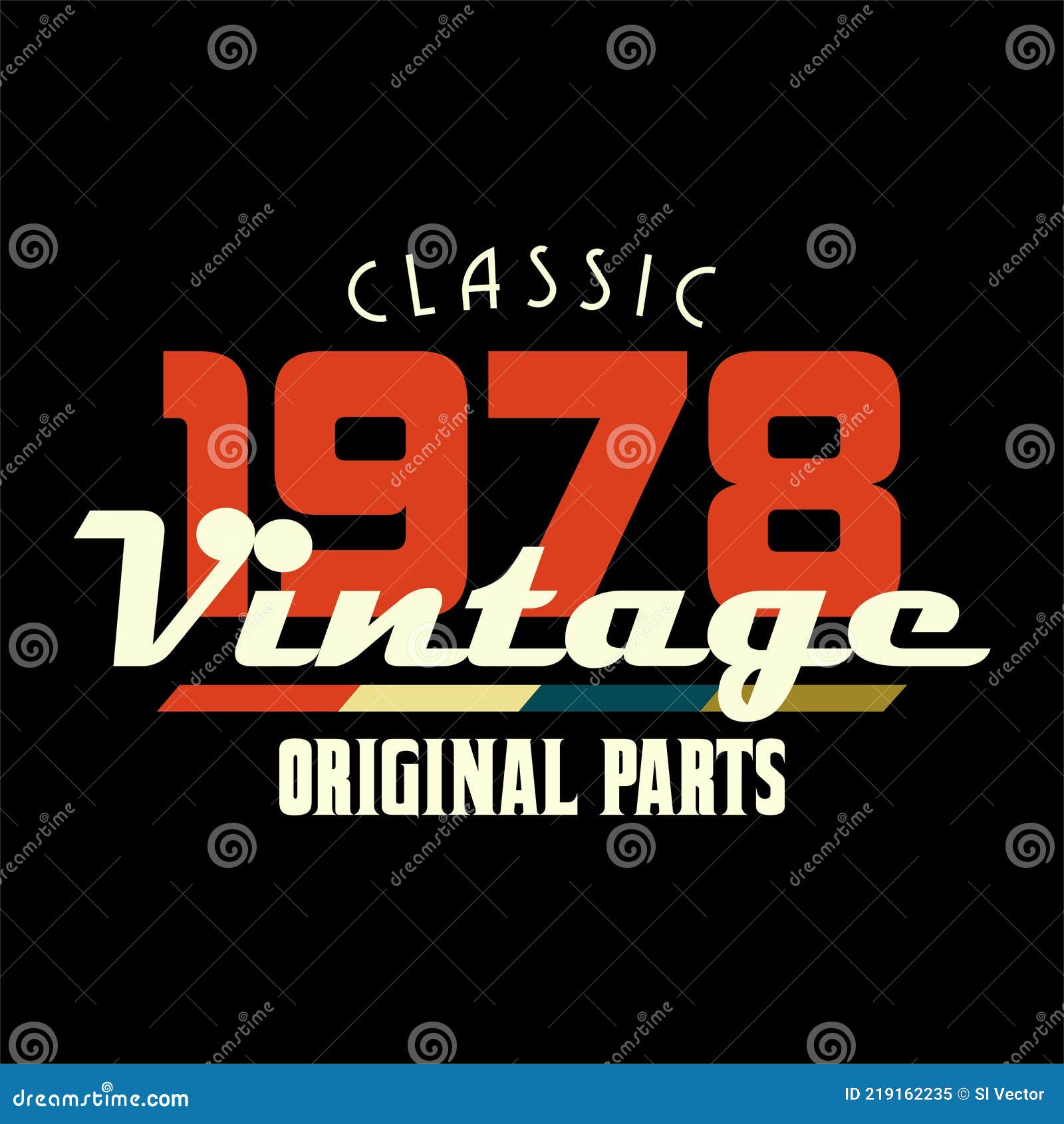 CLASSIC 1978 Vintage T-shirt Design Vector Stock Vector - Illustration ...