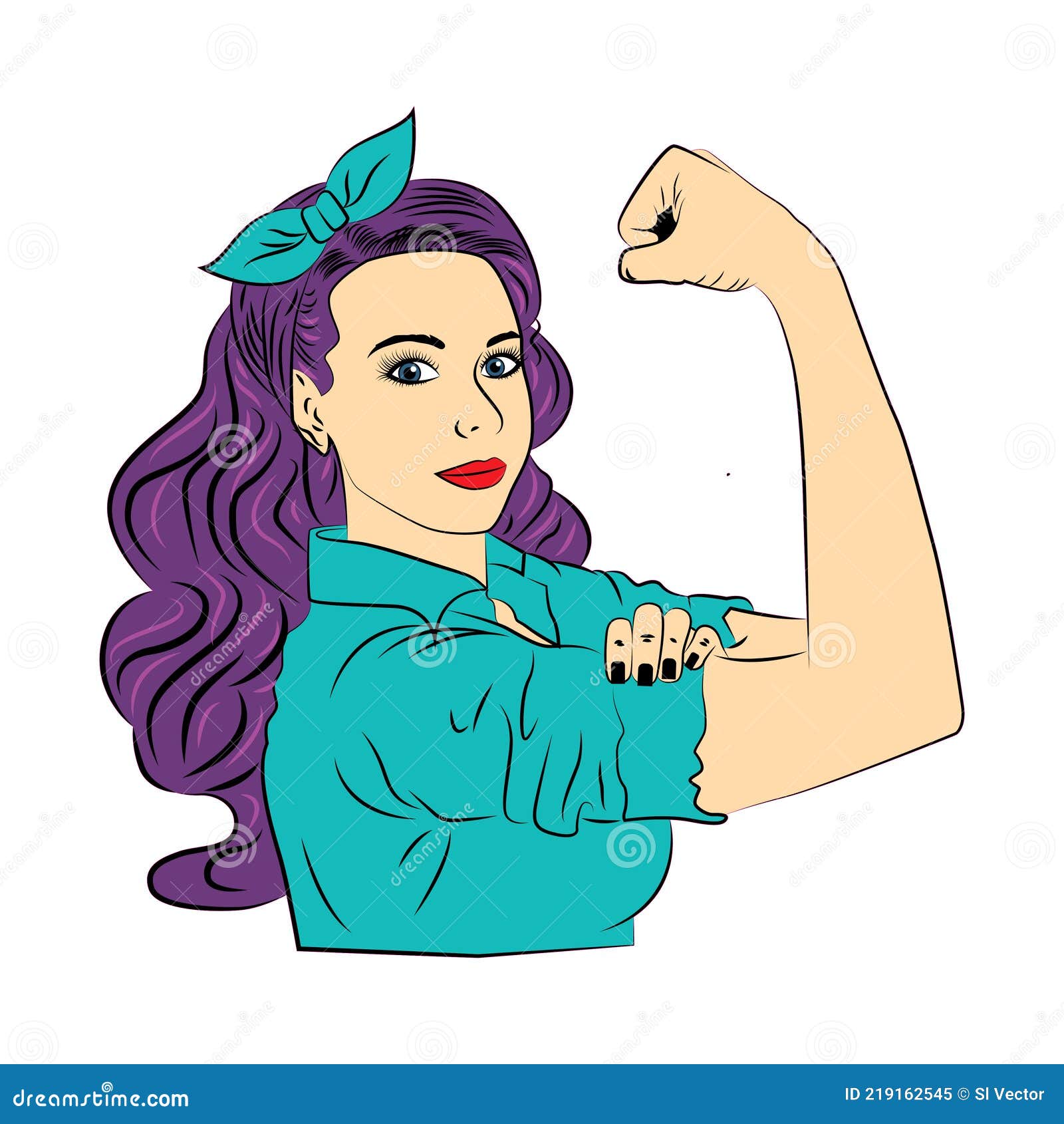 Strong Girl Female Power, Woman Rights, Protest, Feminism. Vector Stock ...