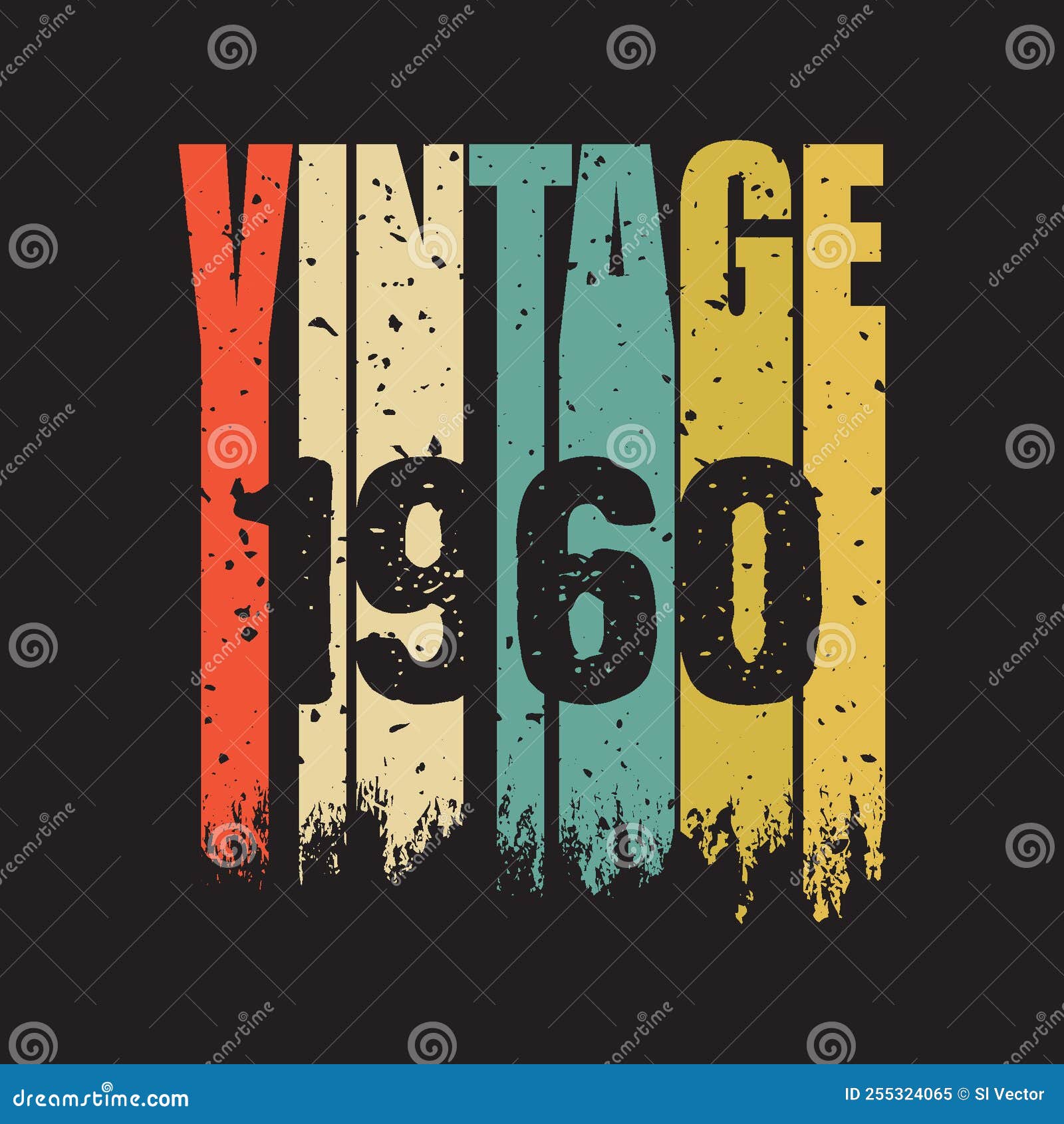 1960 Vintage T Shirt Design Vector, Vintage Design Stock Vector ...