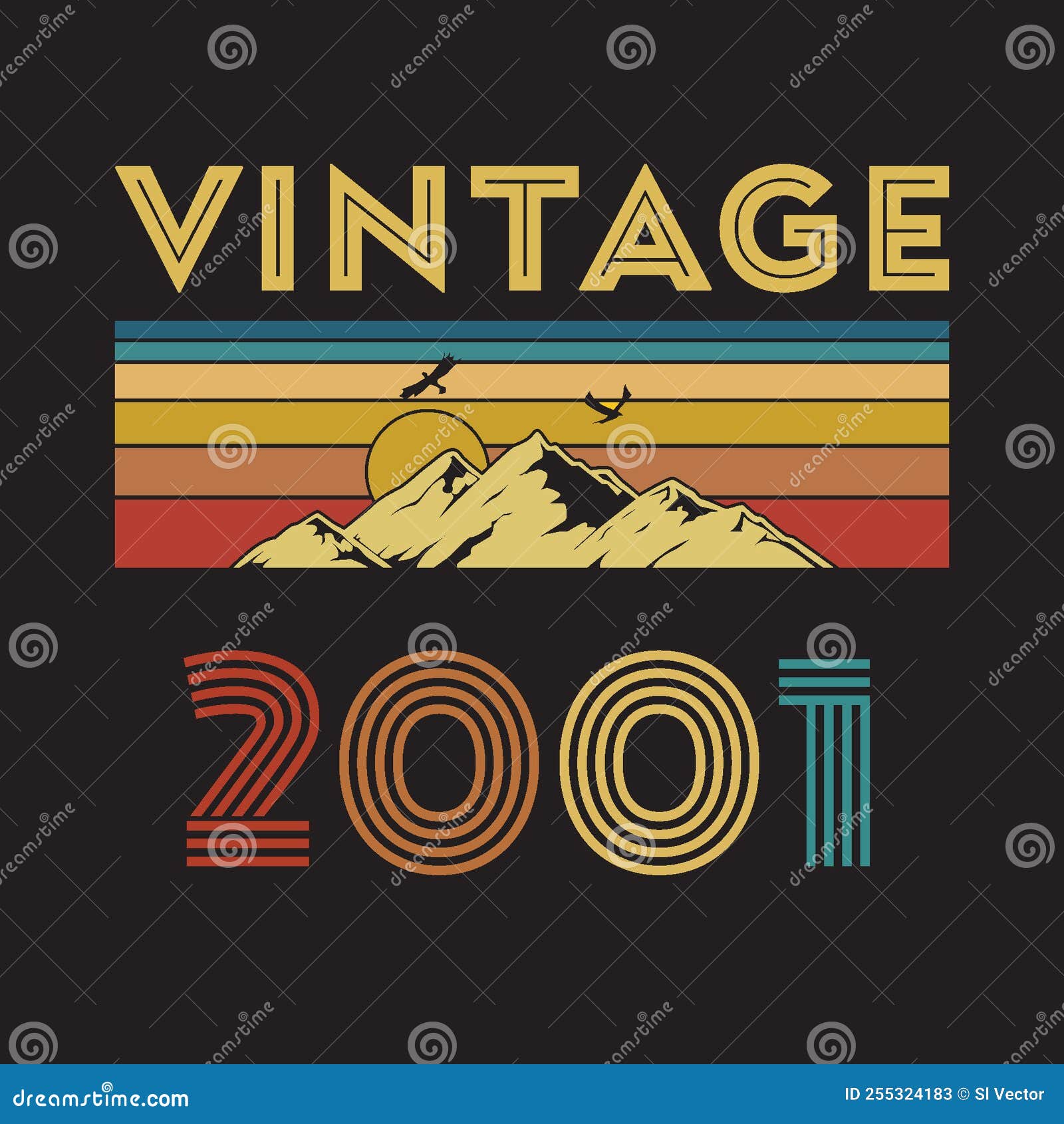 2001 Vintage T Shirt Design Vector, Vintage Design Stock Vector ...