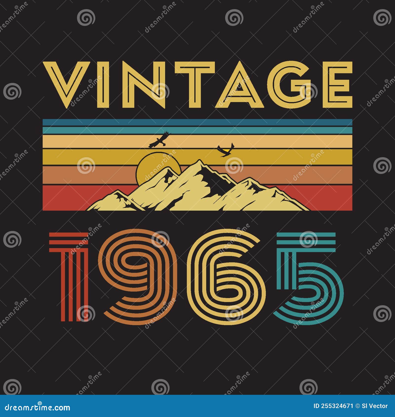 1965 Vintage T Shirt Design Vector, Vintage Design Stock Vector ...