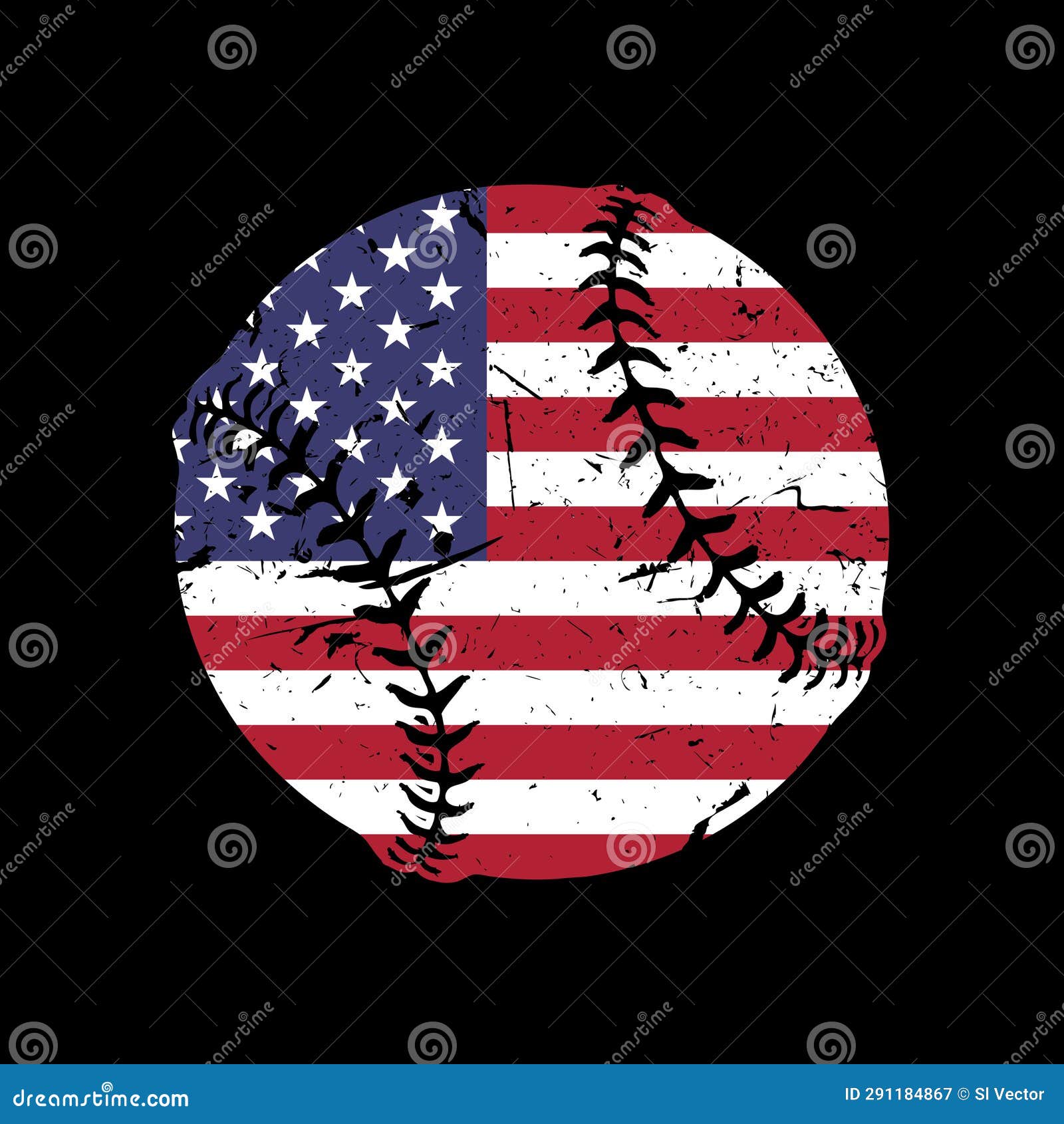 Grunge Baseball, Softball, Volleyball, Golf Ball, Basketball with Usa ...