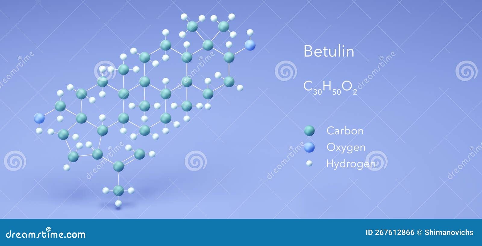 Betulin Molecule, Molecular Structures, C30h50o2 3d Model, Structural ...
