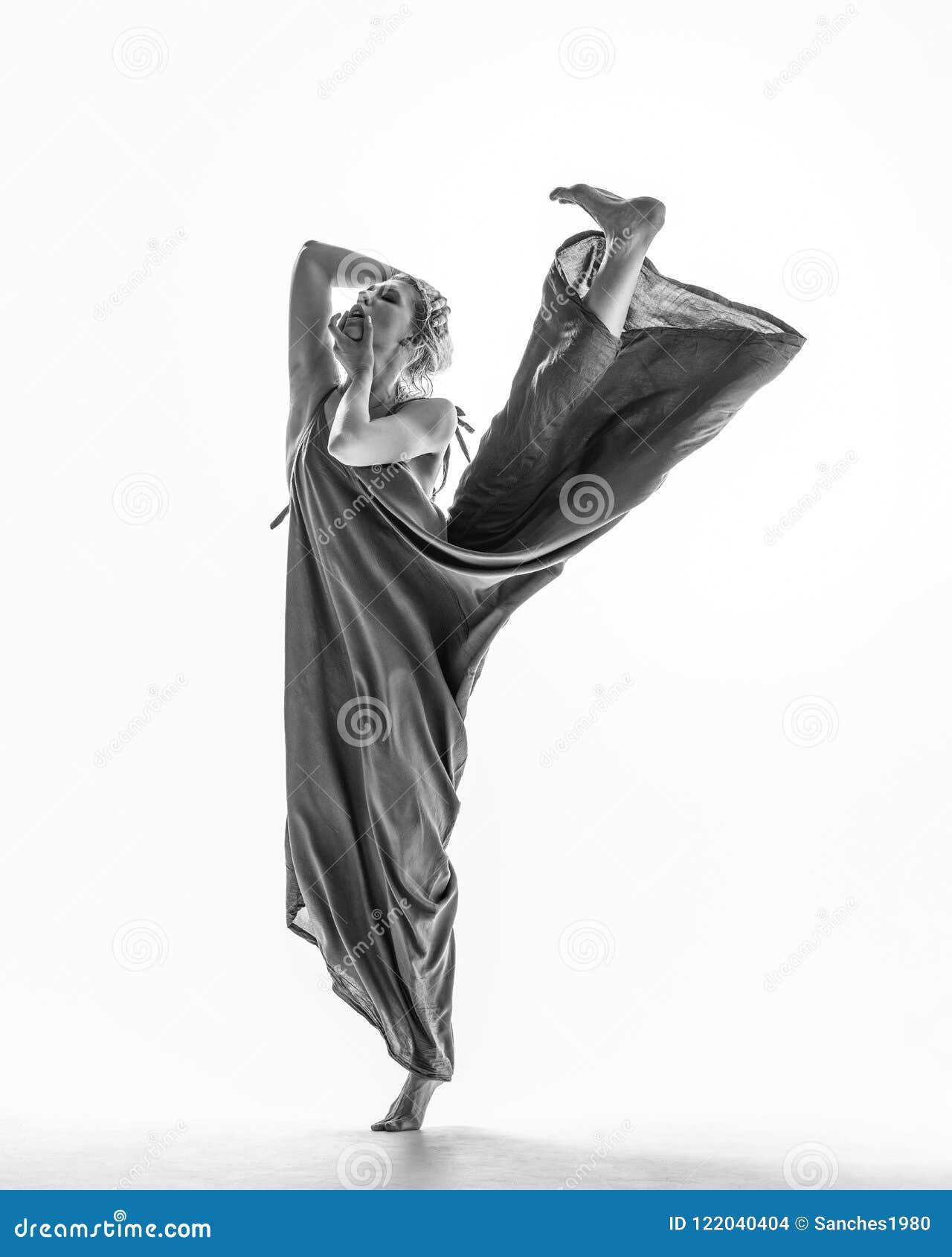 Beuatiful Female Dancer. White Background Stock Photo - Image of ...