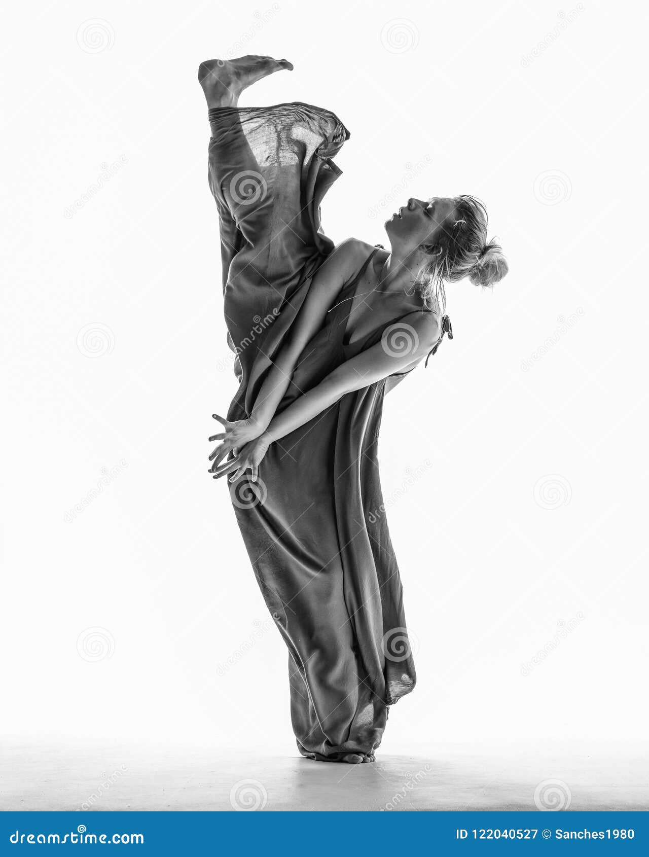 Beuatiful Female Dancer. White Background Stock Image - Image of dance ...