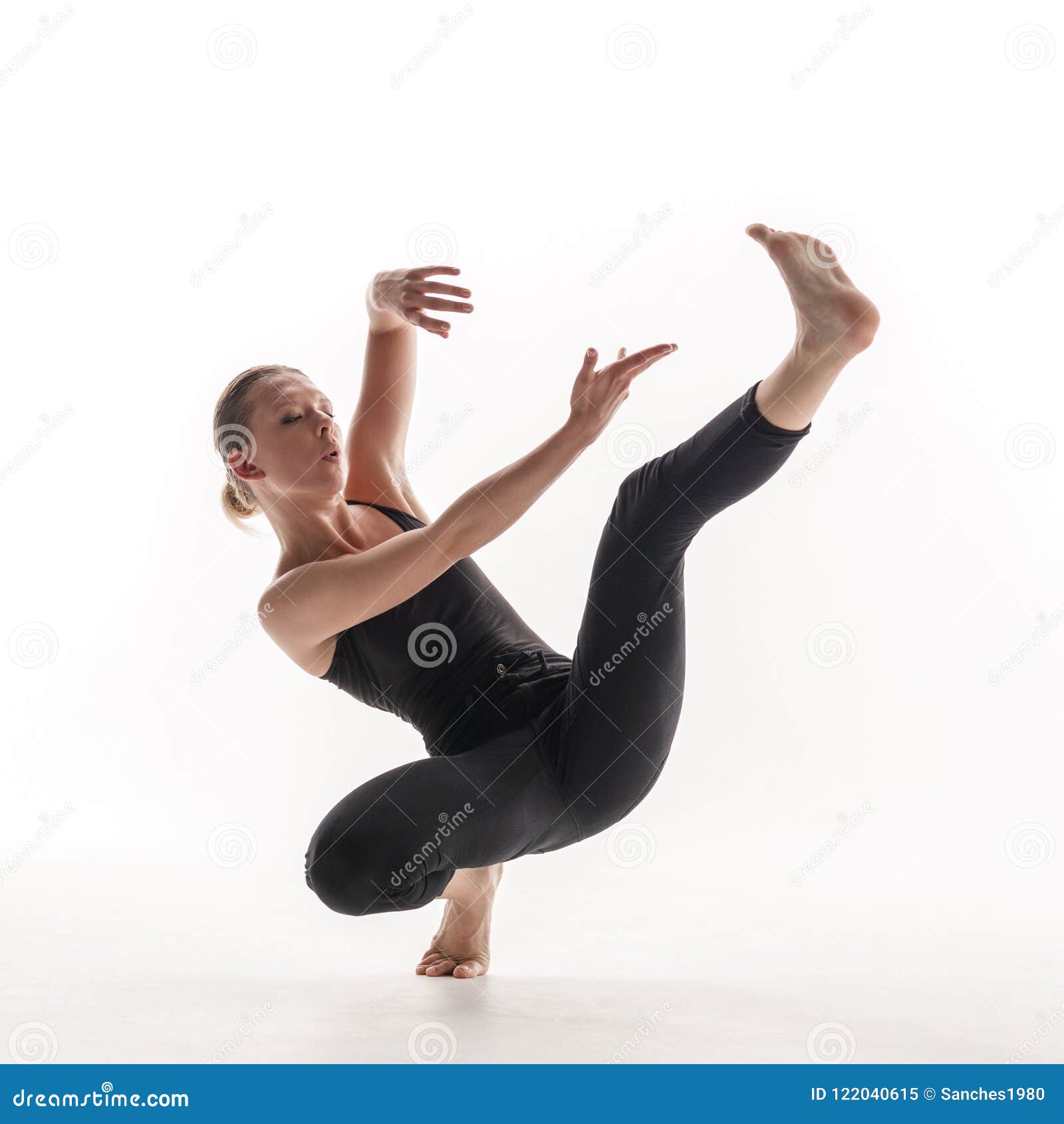 Beuatiful Female Dancer. White Background Stock Image - Image of female ...