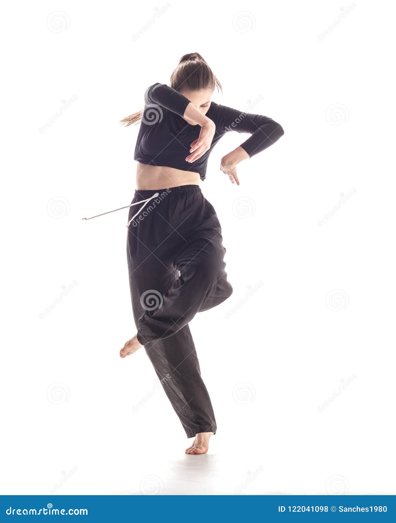 Beuatiful Female Dancer. White Background Stock Photo - Image of ...