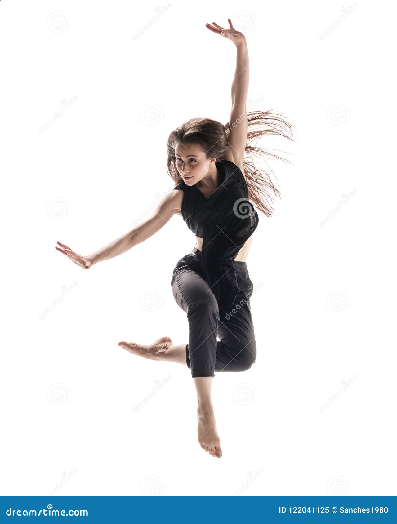 Beuatiful Female Dancer. White Background Stock Image - Image of ...