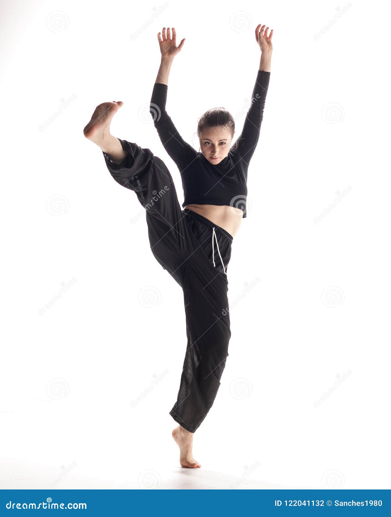 Beuatiful Female Dancer. White Background Stock Photo - Image of hiphop ...