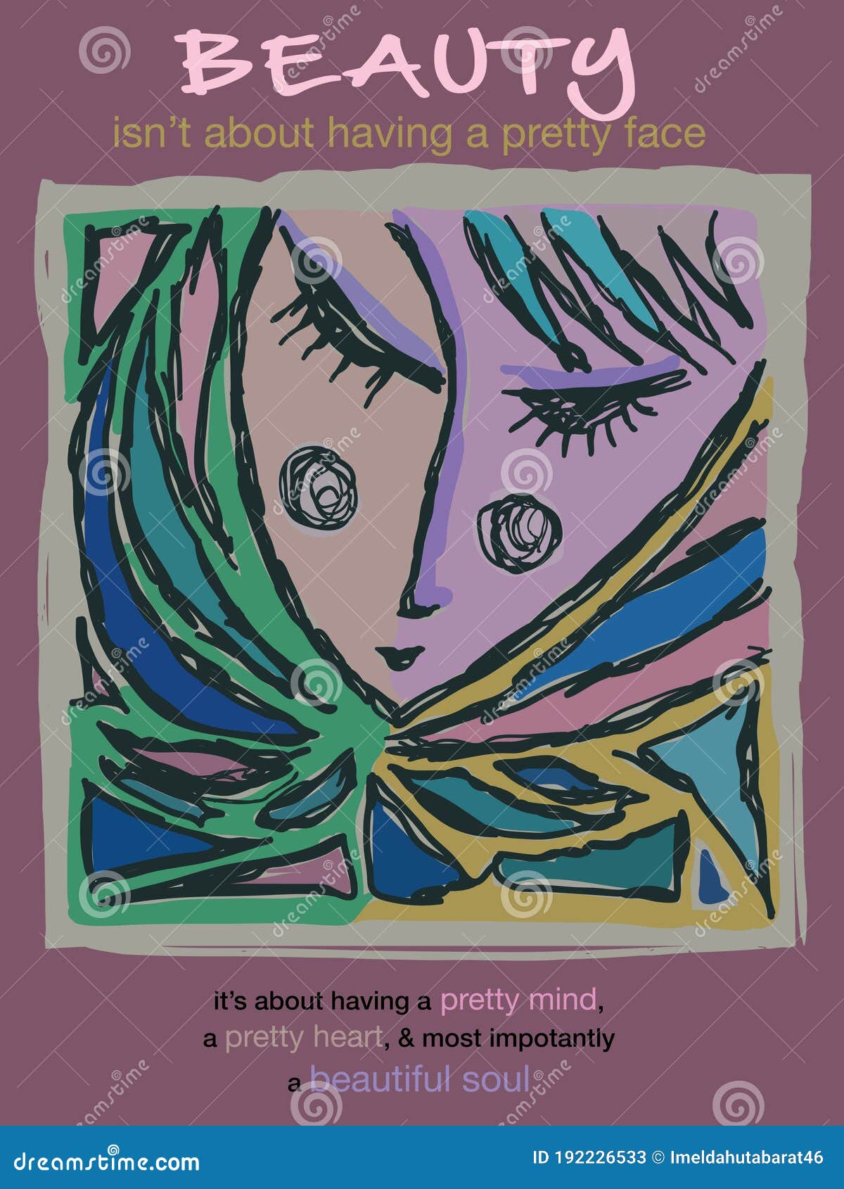 Beuatiful Soul Pretty Inside Stock Vector - Illustration of wall, cover ...