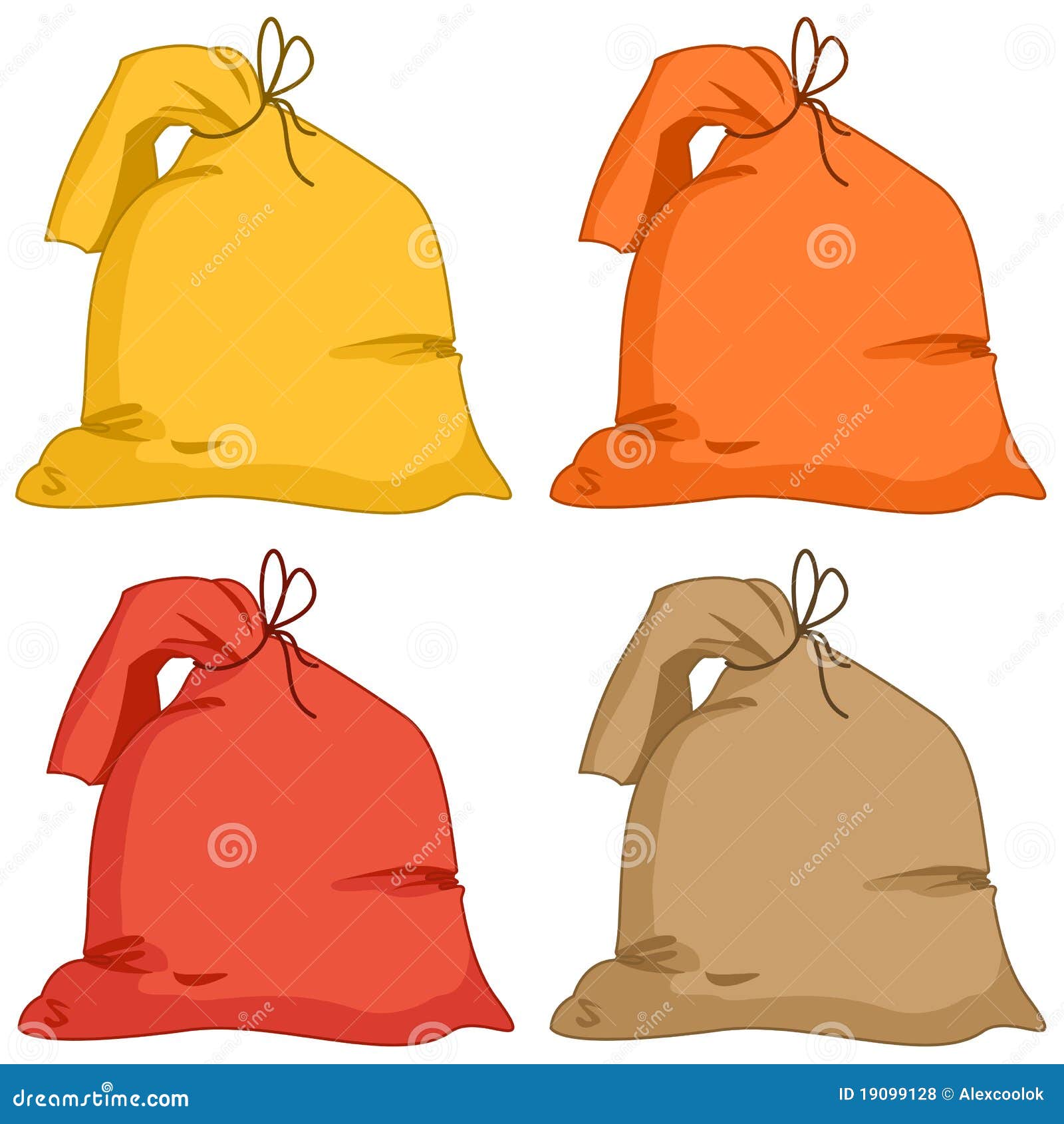 Beutel, Set vektor abbildung. Illustration von orange - 19099128