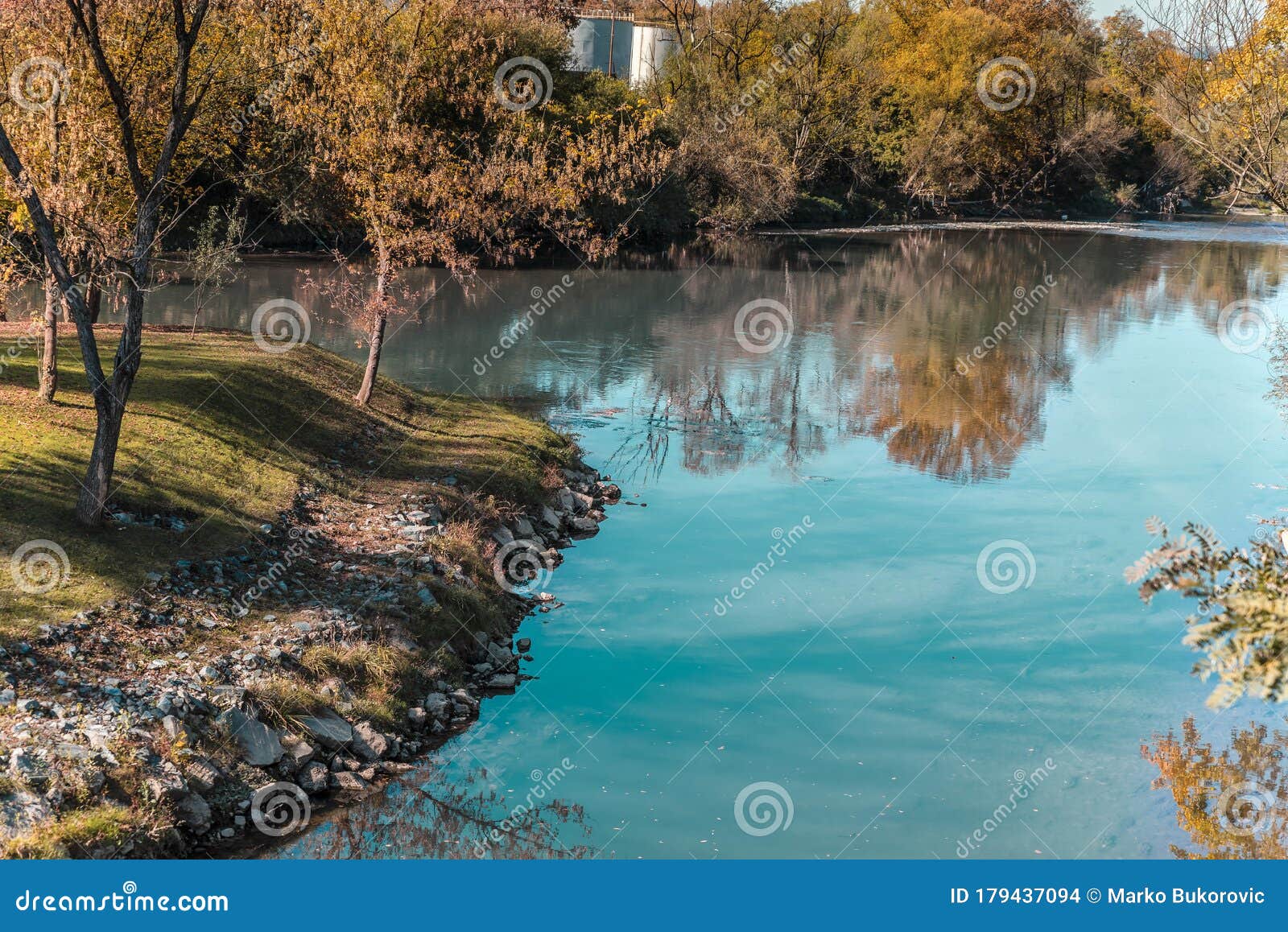 Beautiful Blue Water River with Trees Stock Photo - Image of trees ...