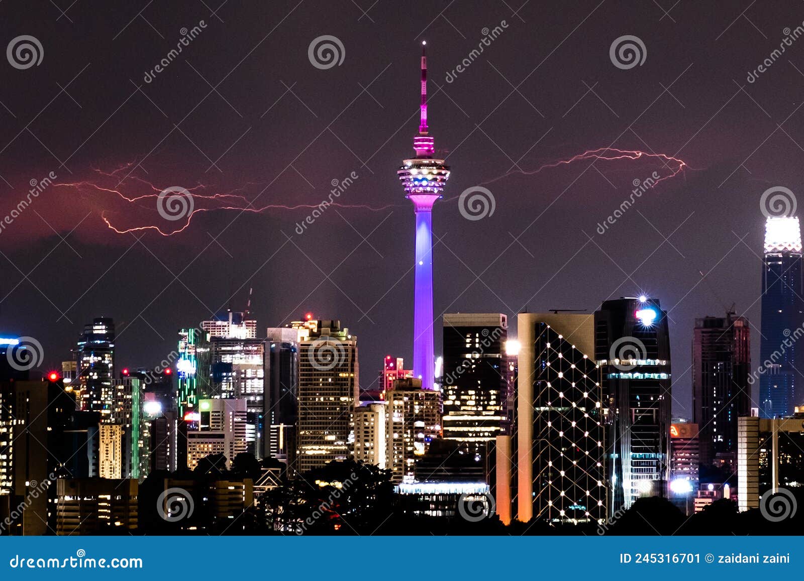 Lightning at KL TOWER Malaysia Editorial Photo - Image of thunder ...