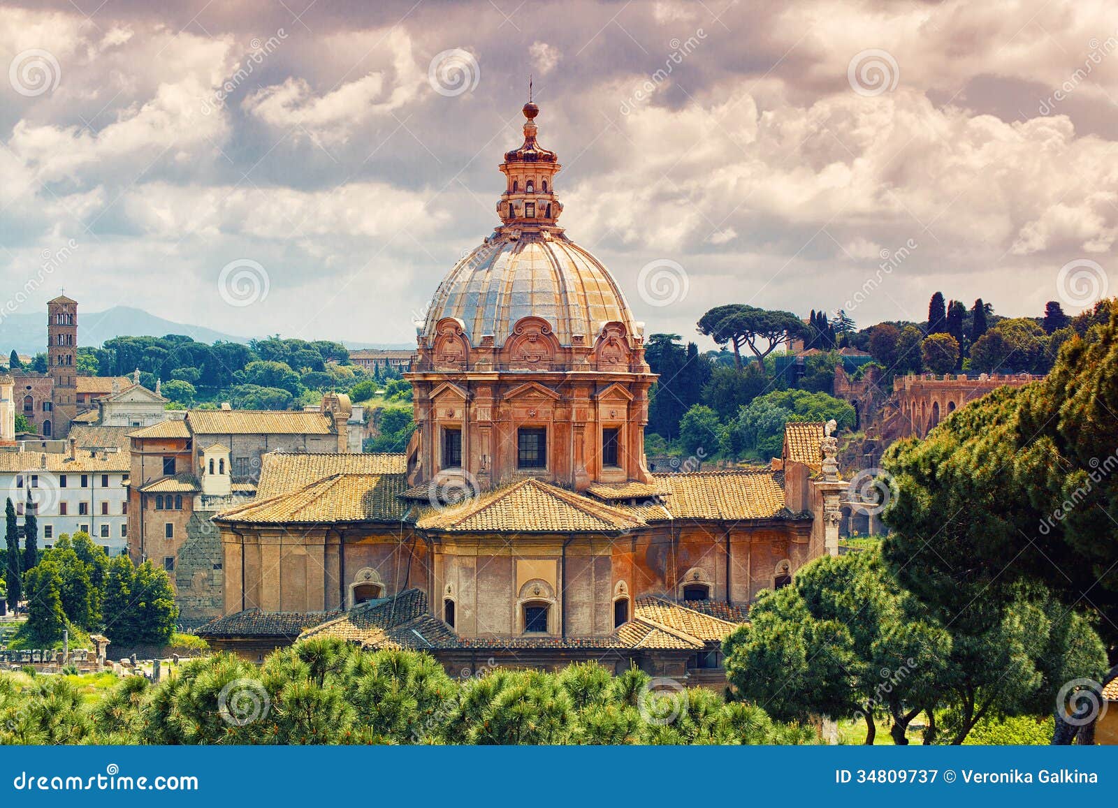 Beutiful view of Rome stock image. Image of architecture - 34809737