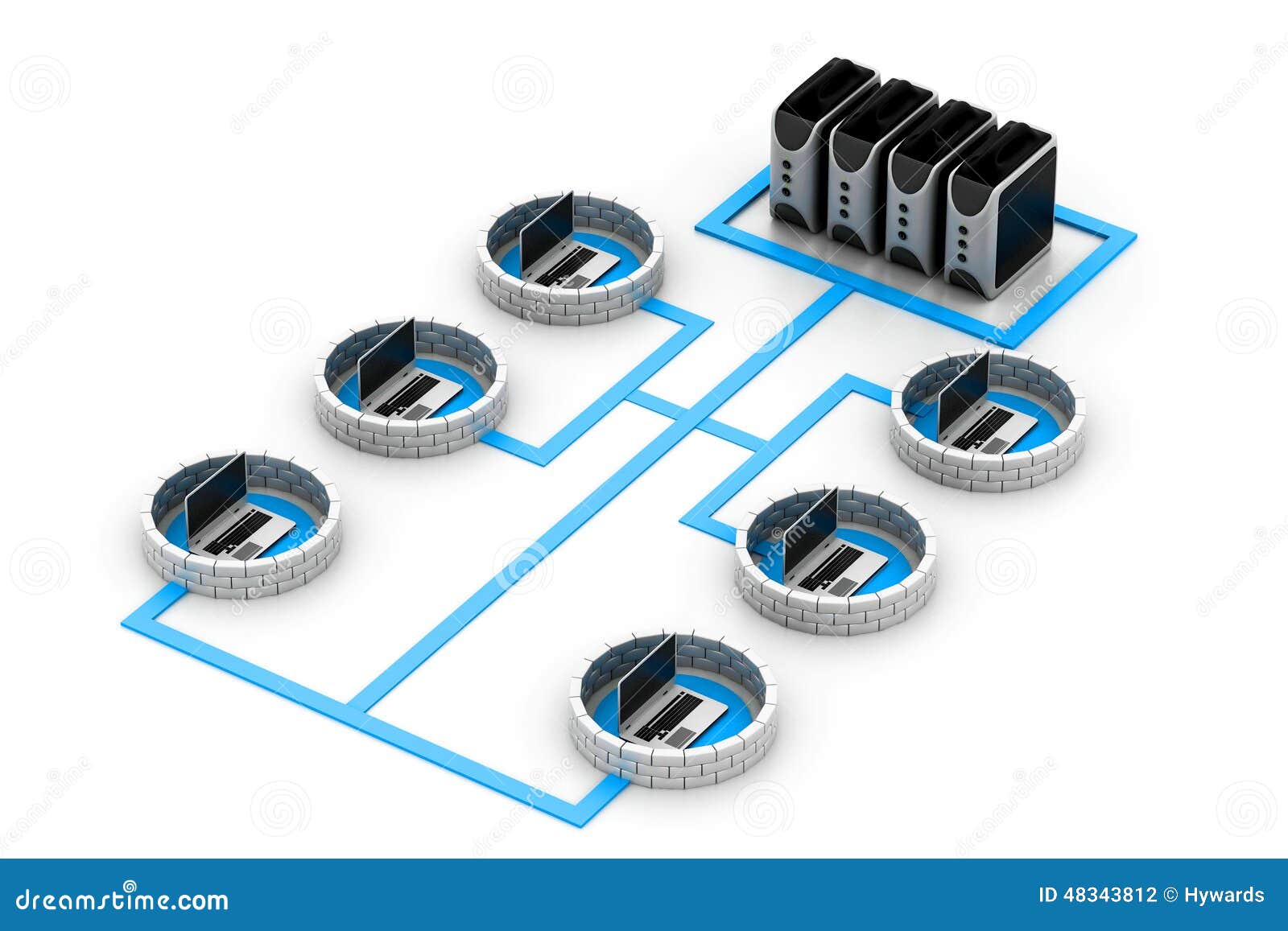Beveilig De Apparaten Van Het Computernetwerk Stock Illustratie ...