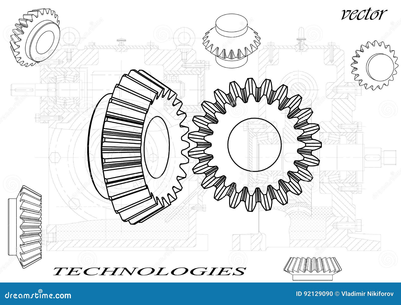 Spiral Bevel Gear Drawing