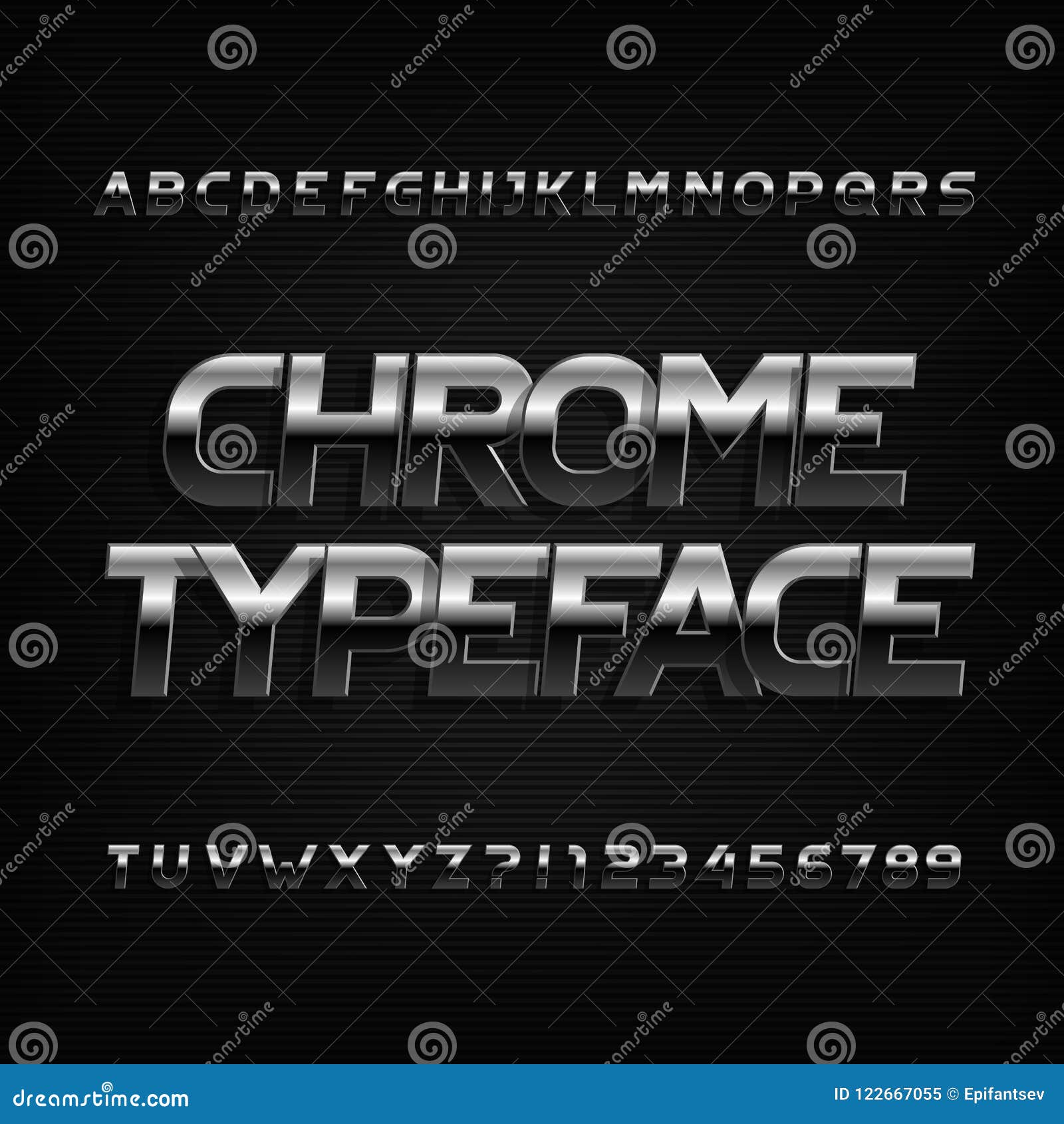 Beveled Chrome Alphabet Font. Metal Color Oblique Letters and Numbers ... Beveled Chrome Alphabet Font. Metal Color Oblique Letters and Numbers ...