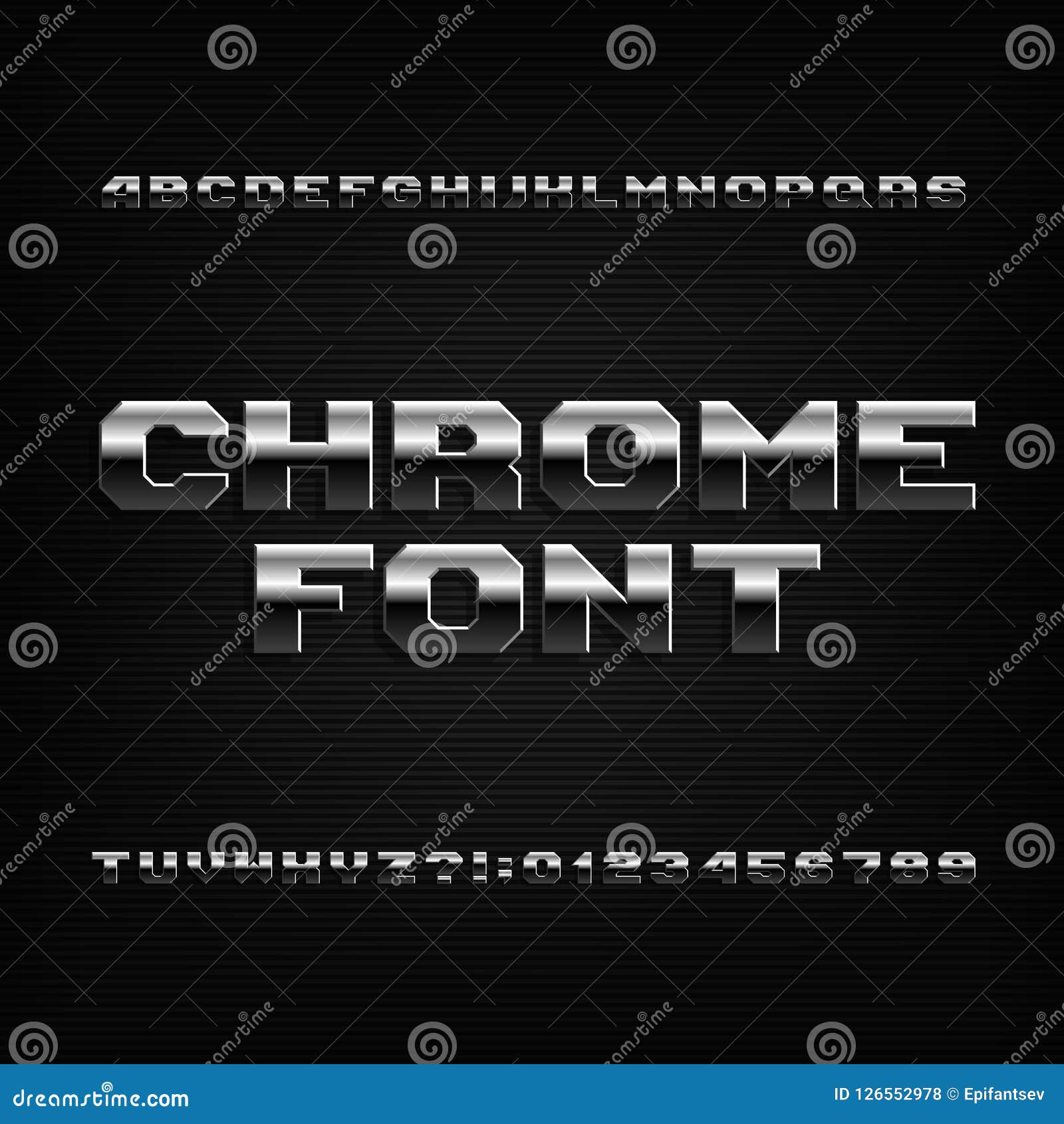 Beveled Chrome Alphabet Font. Metallic Effect Shiny Letters, Symbols ... Beveled Chrome Alphabet Font. Metallic Effect Shiny Letters, Symbols ...
