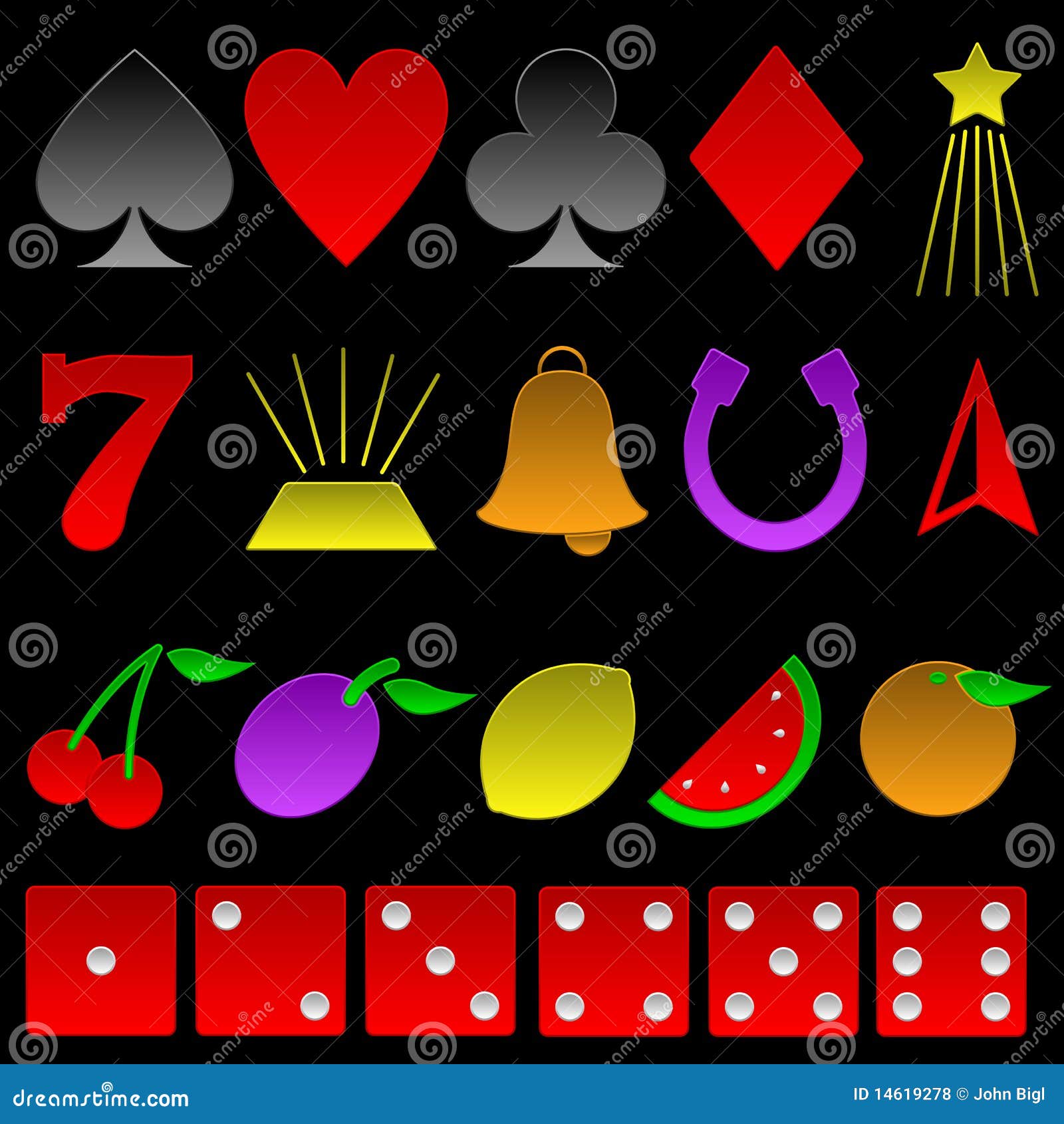 Beveled gambling symbols stock vector. Illustration of gamble - 14619278