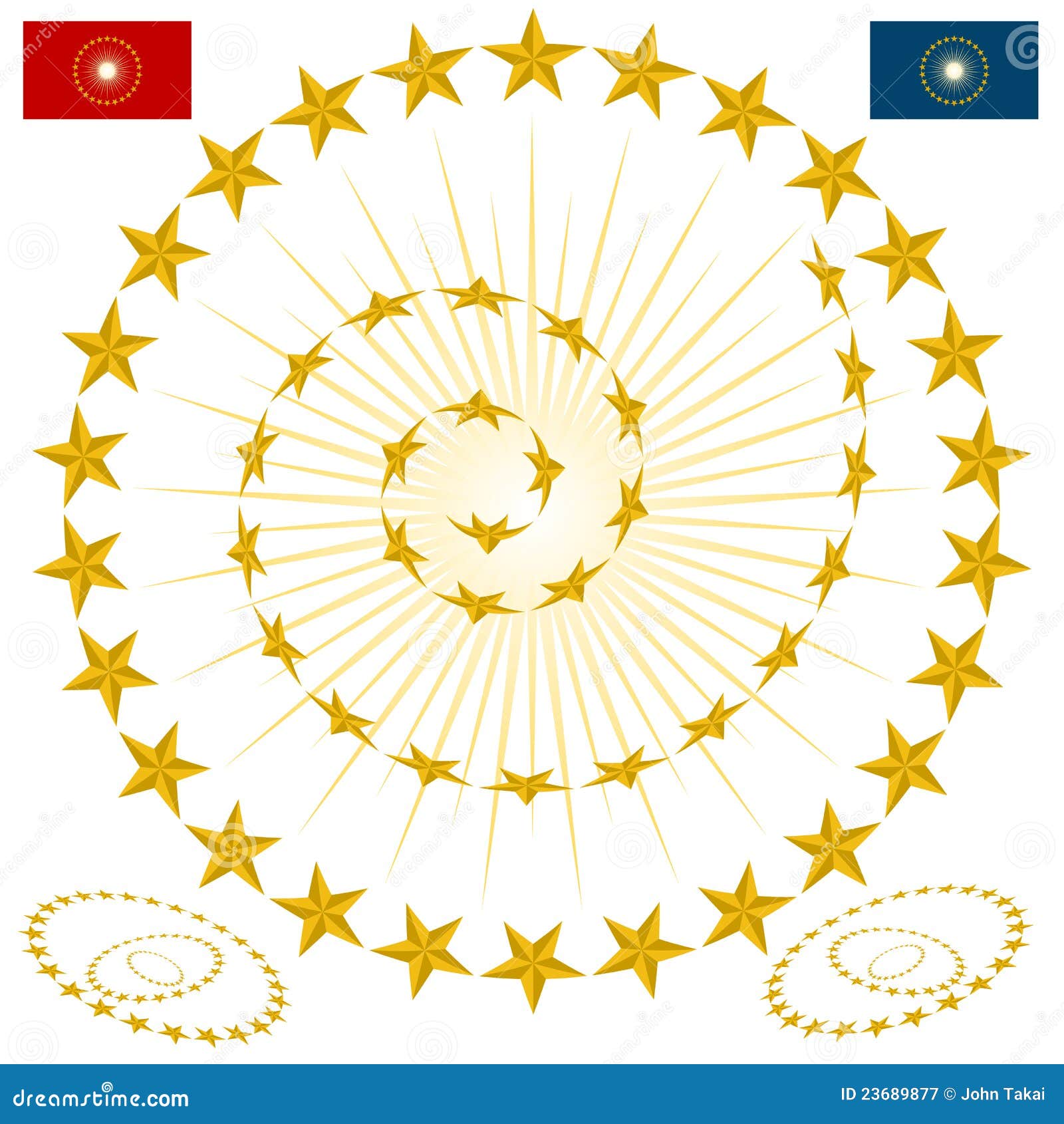 Beveled Gold Star Design Elements Stock Vector - Illustration of spiral ...