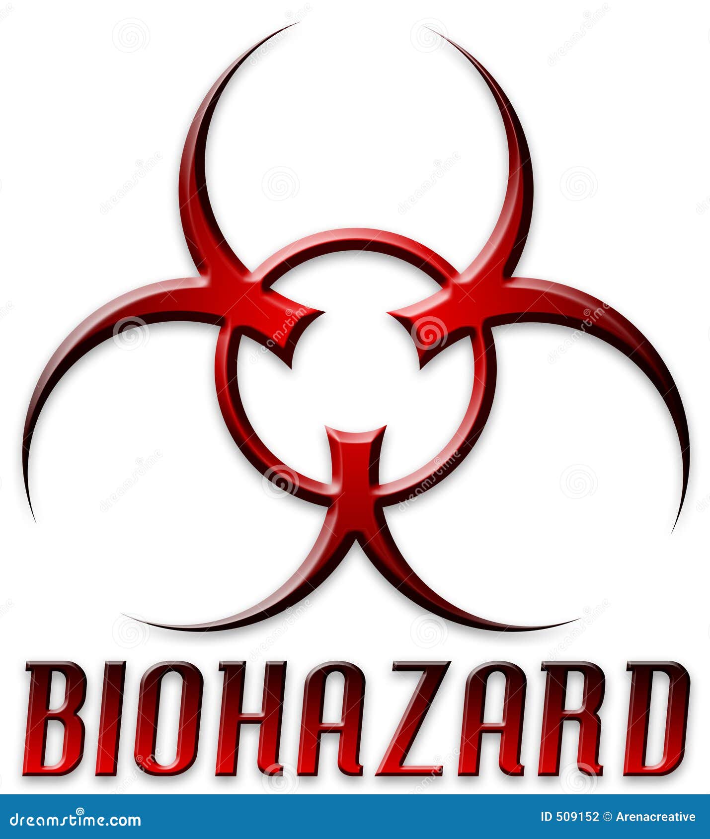 Beveled Red Biohazard Symbol Stock Illustration - Illustration of ...