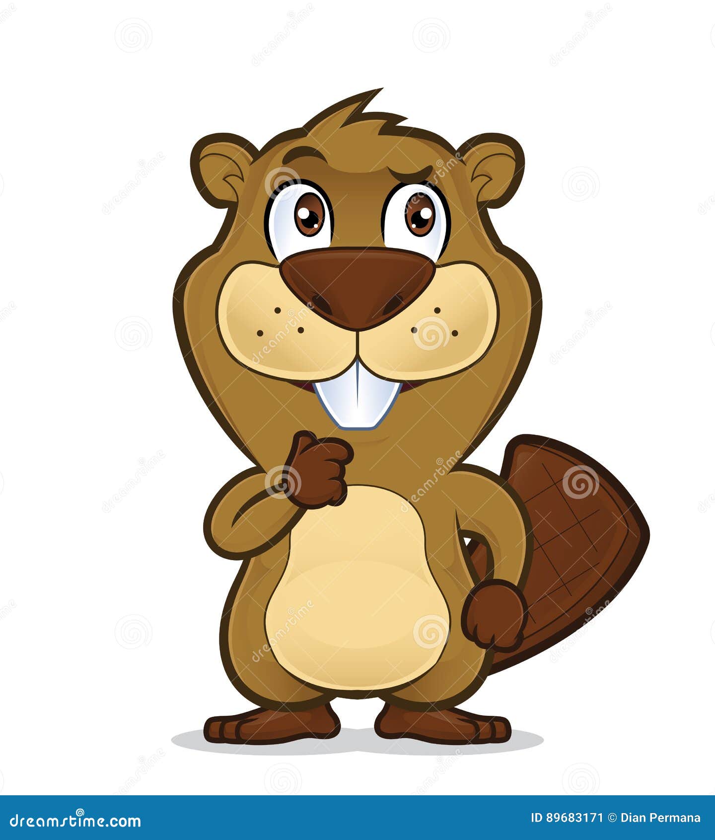 Bever in het denken gebaar vector illustratie. Illustration of dagdroom ...