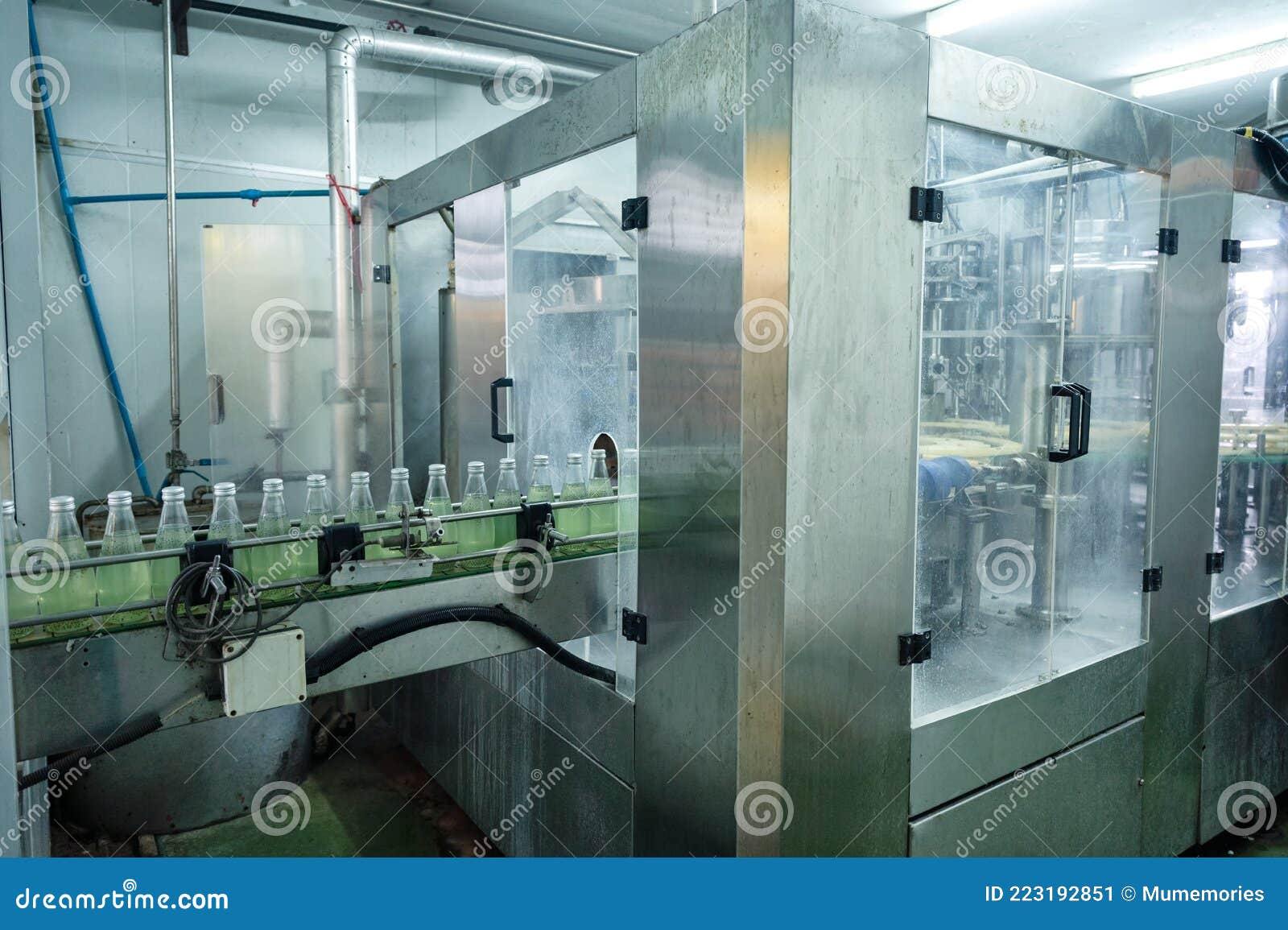 Beverage Bottling Room with Automatic Machinery and Control Panel in ...