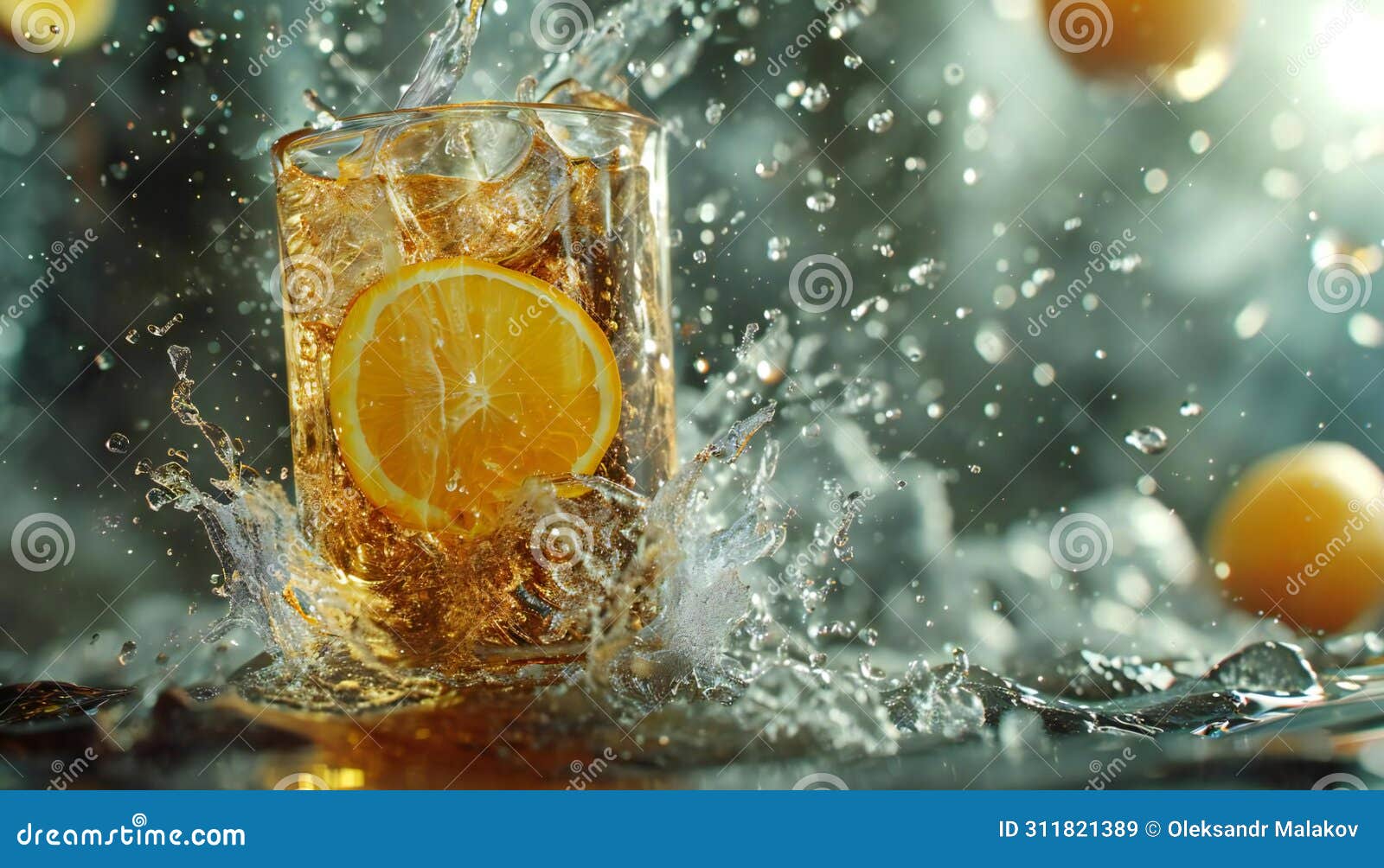 A Beverage Campaign Featuring Splashing Effects Stock Illustration ...