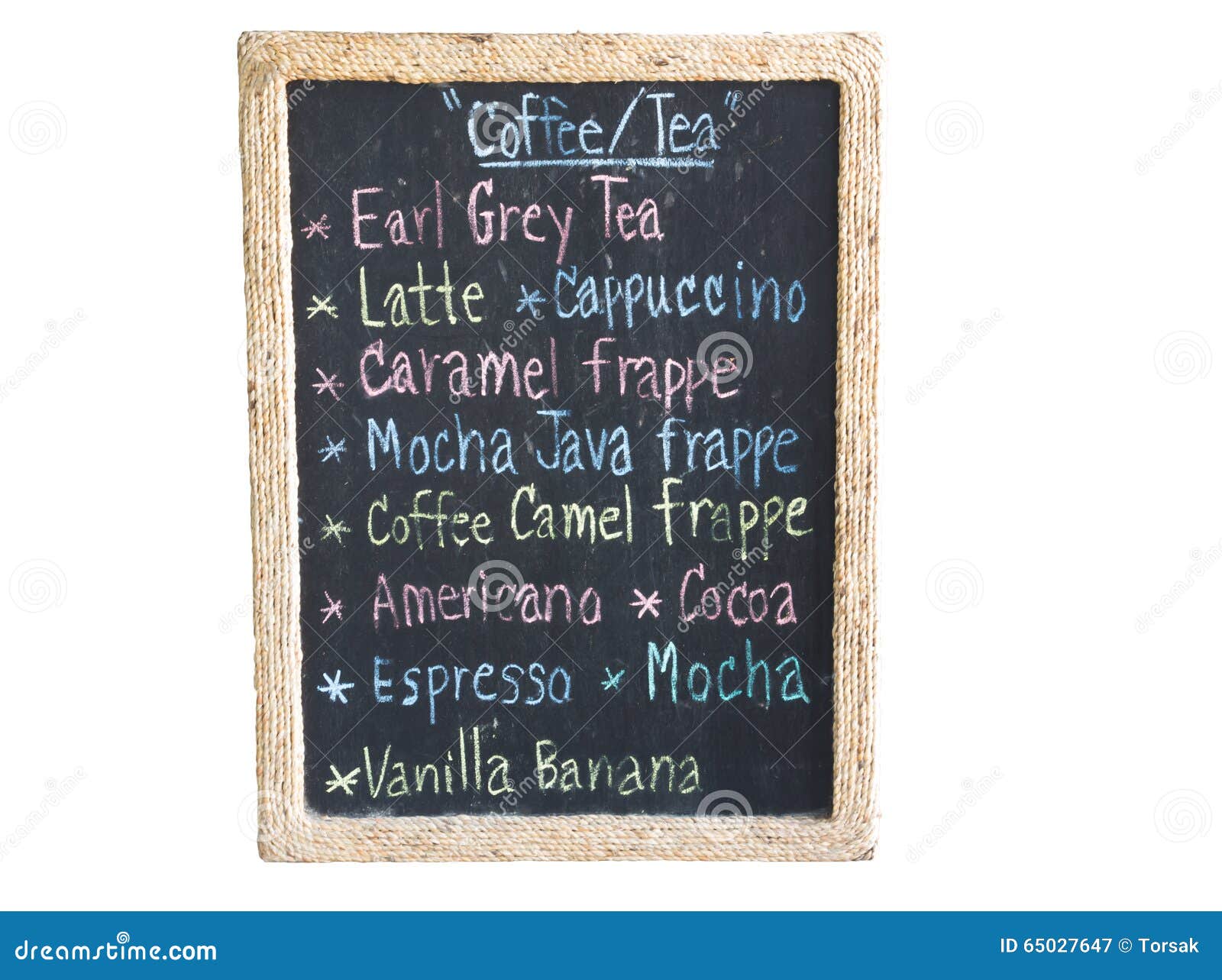 Beverage Coffee Menu on the Blackboard Stock Image - Image of frame ...