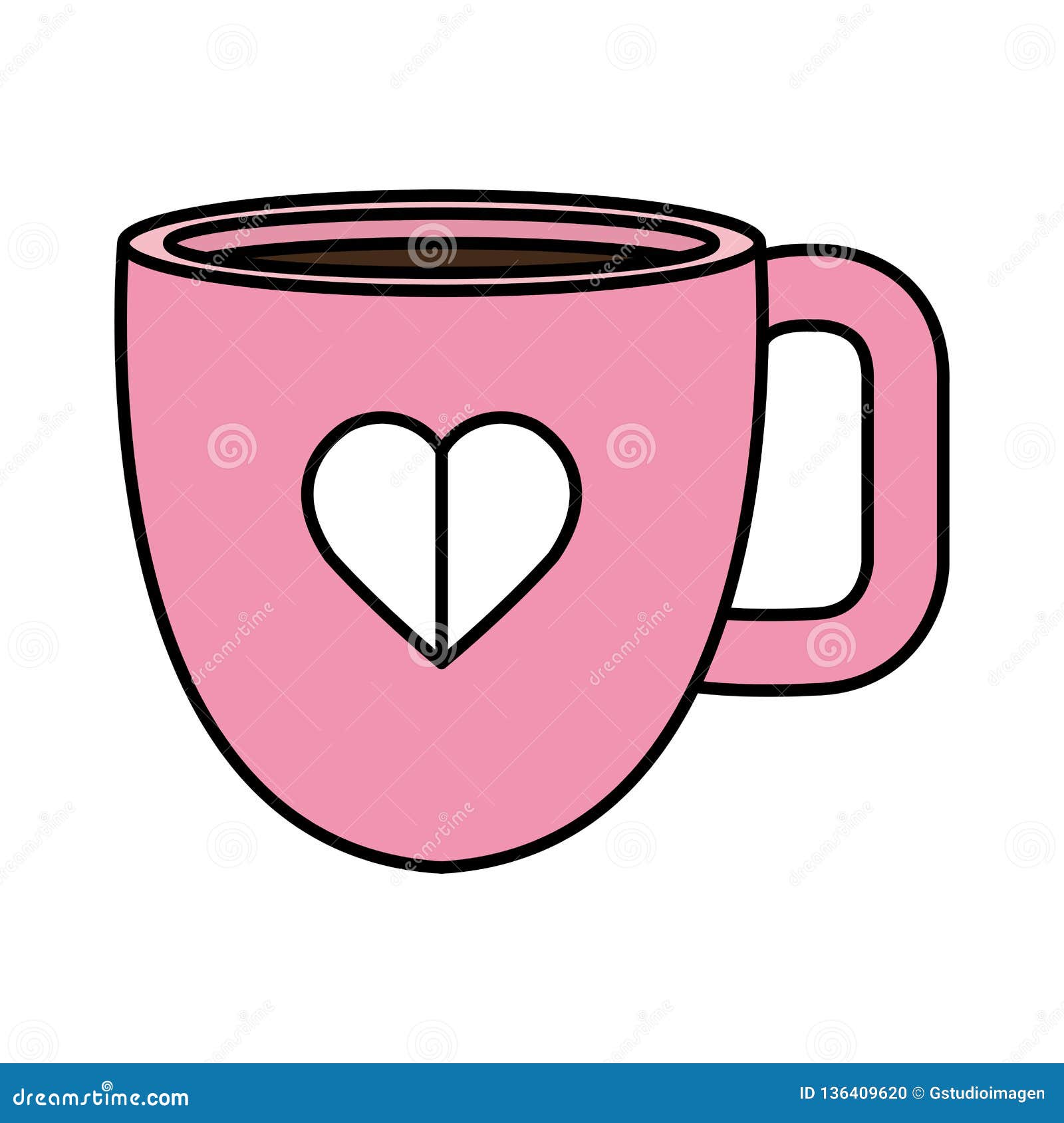 Beverage Cup with Heart Love Stock Vector - Illustration of passion ...