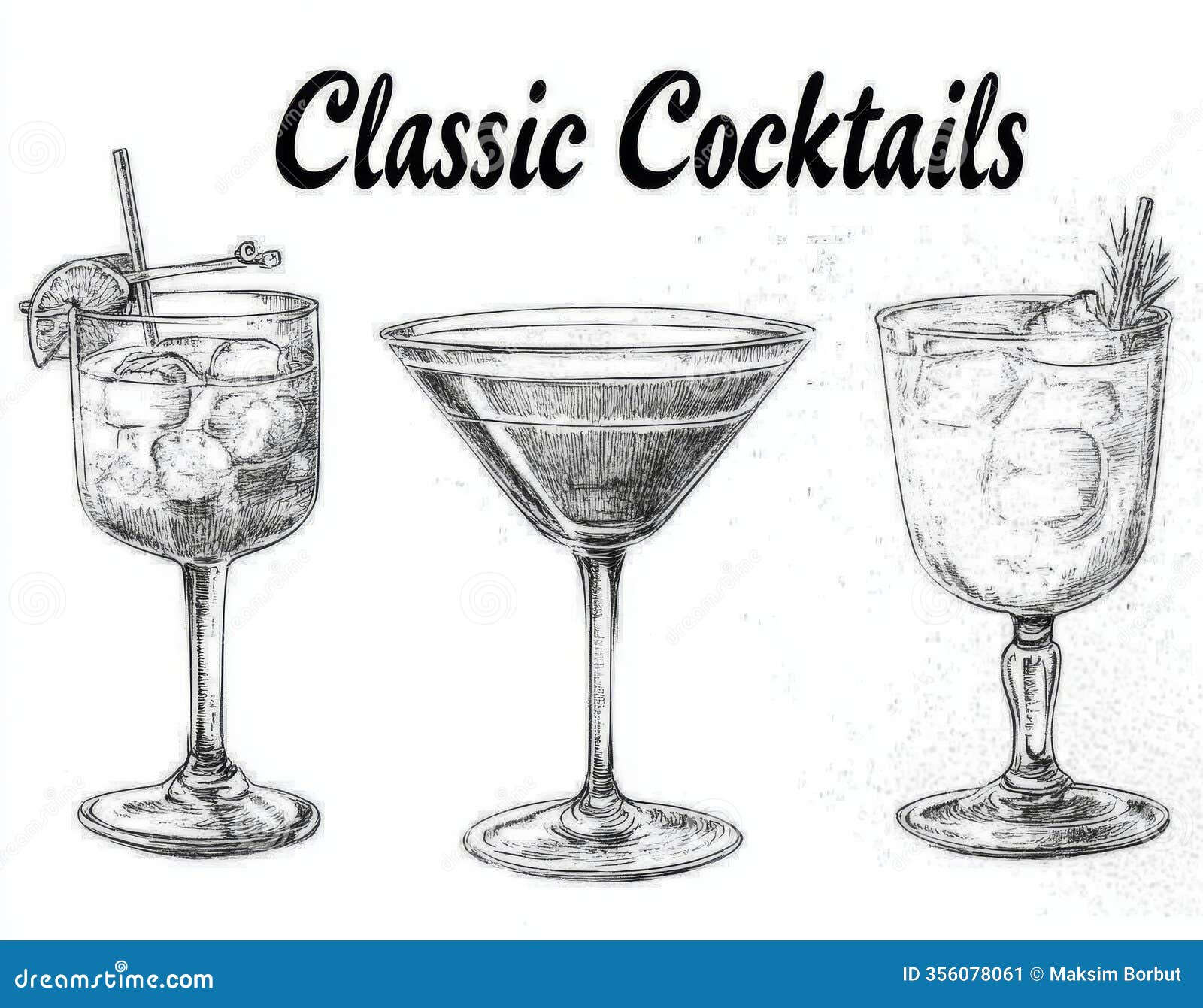 Beverage Elements Perfect for a Bar Menu or Poster Stock Image - Image ...