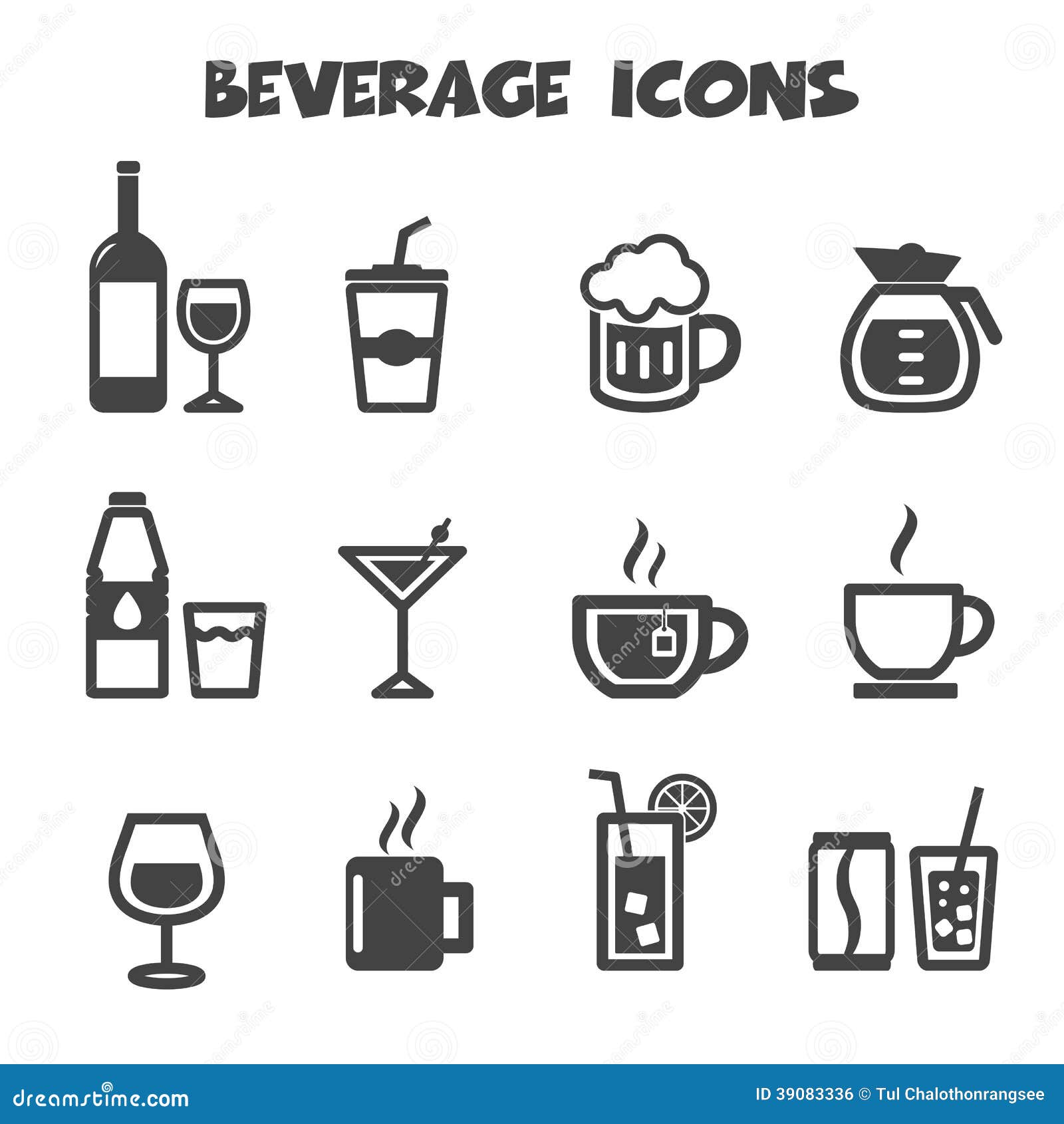 Beverage icons stock vector. Illustration of icons, cappuccino - 39083336