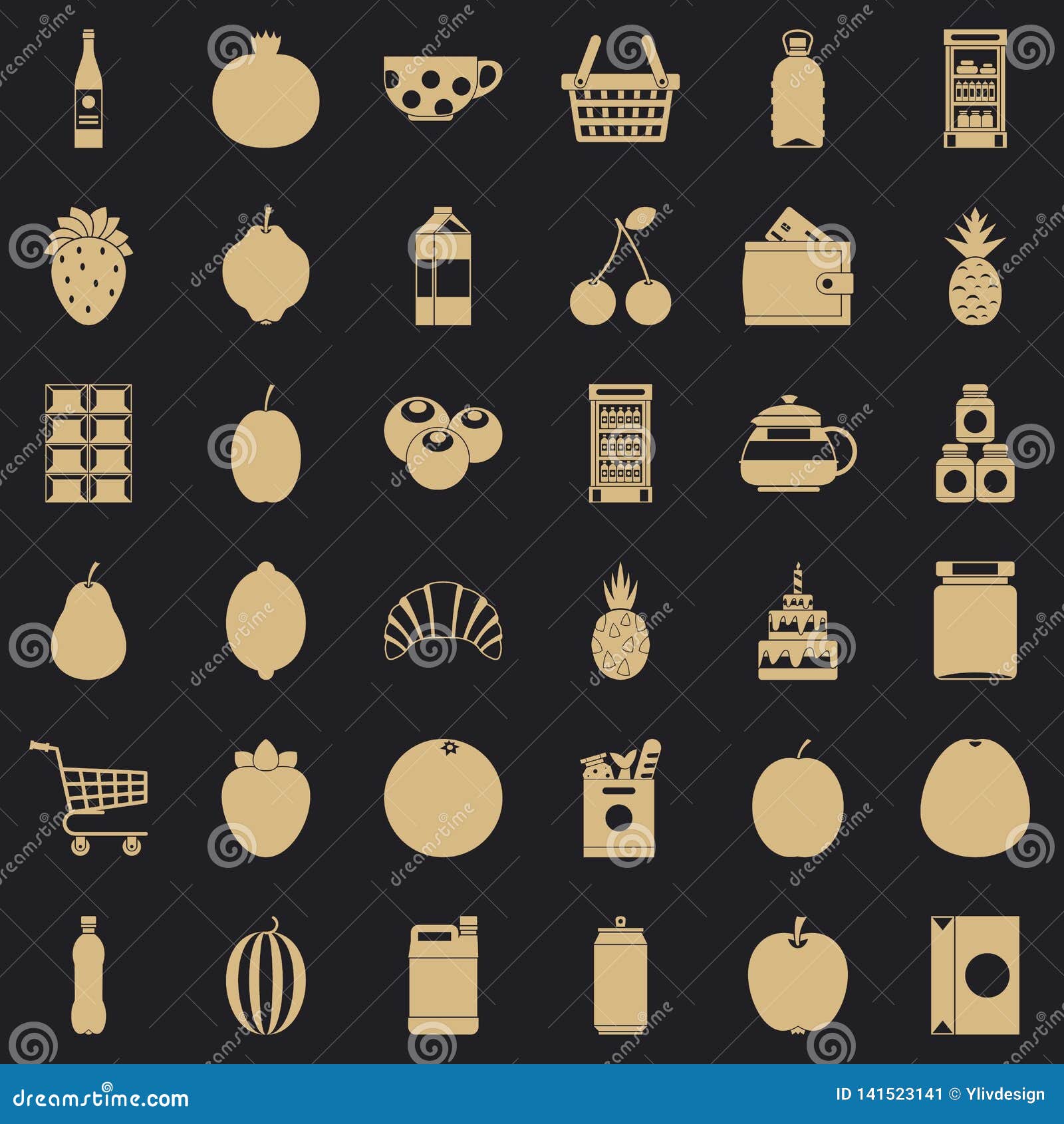 Beverage Icons Set, Simple Style Stock Vector - Illustration of kettle ...