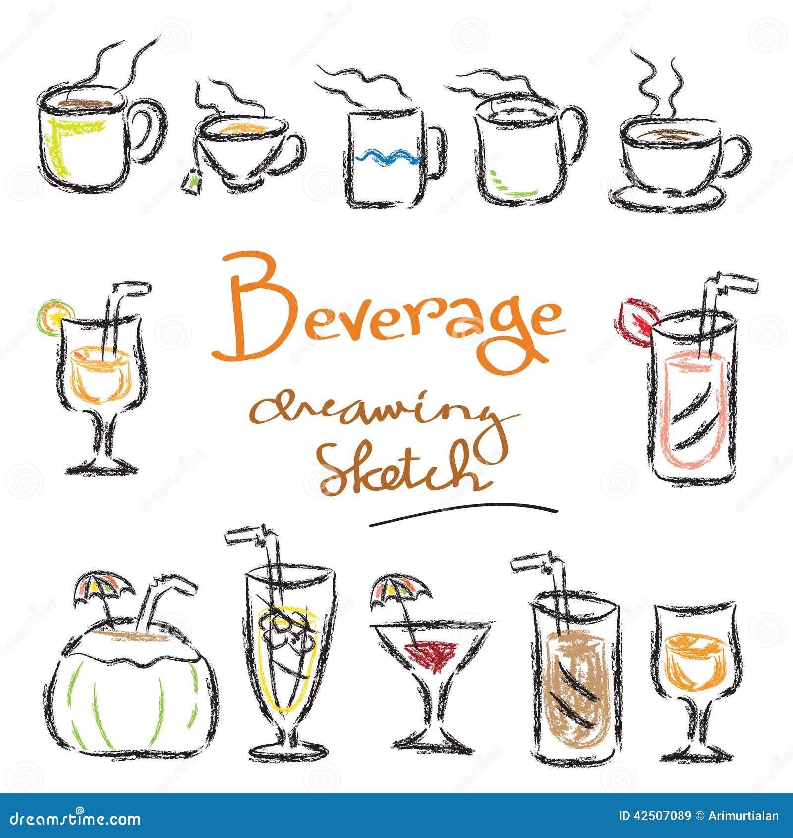 Beverage Various Sketchy stock illustration. Illustration of decoration ...