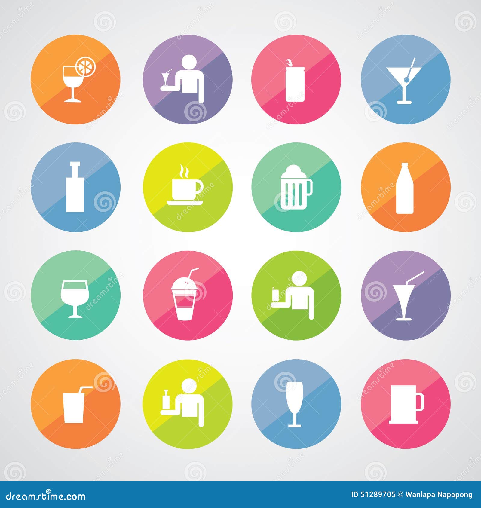 Beverages icons set stock vector. Illustration of cocktail - 51289705