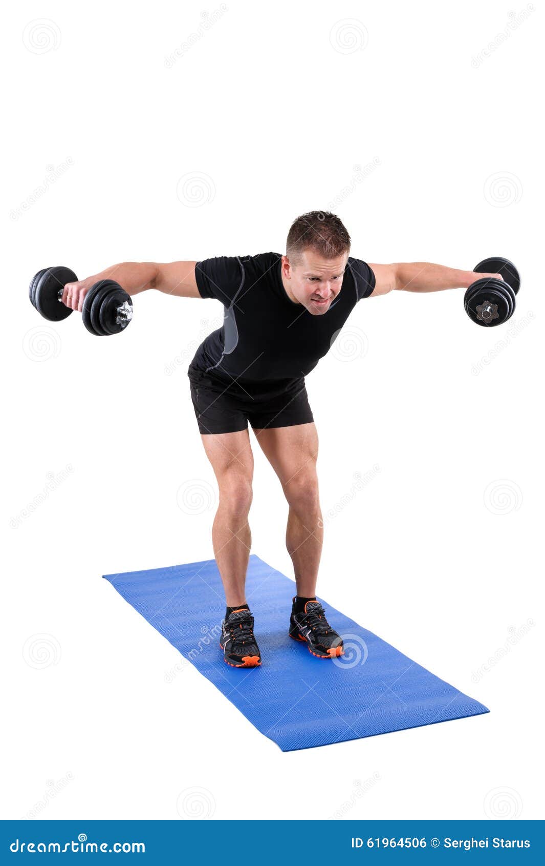 Bevindende Bent Over Dumbbell Reverse Fly-Training Stock Foto - Image ...