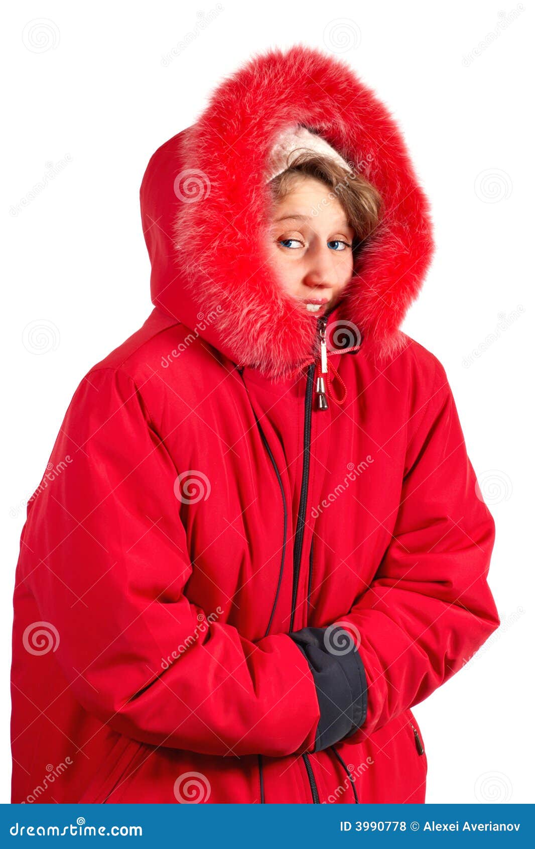 Bevroren Meisje in De Winterlaag Stock Foto - Image of positiviteit ...