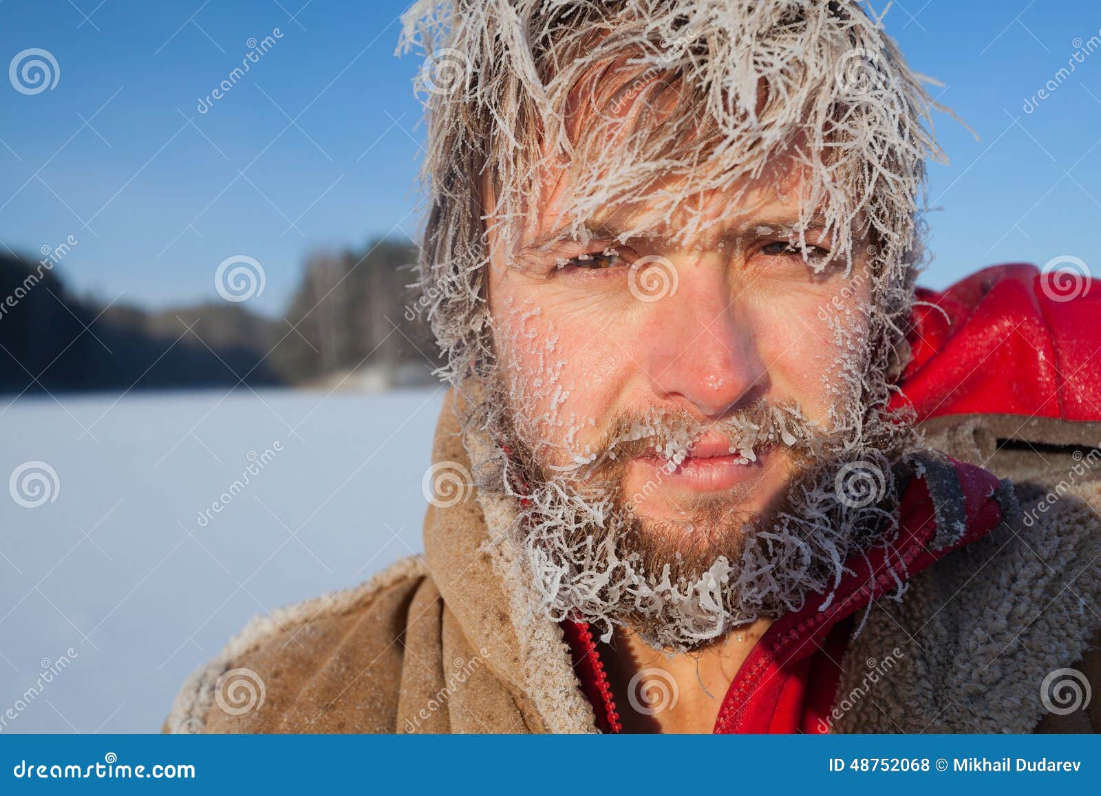 Bevroren mens stock foto. Image of weer, mannetje, baard - 48752068