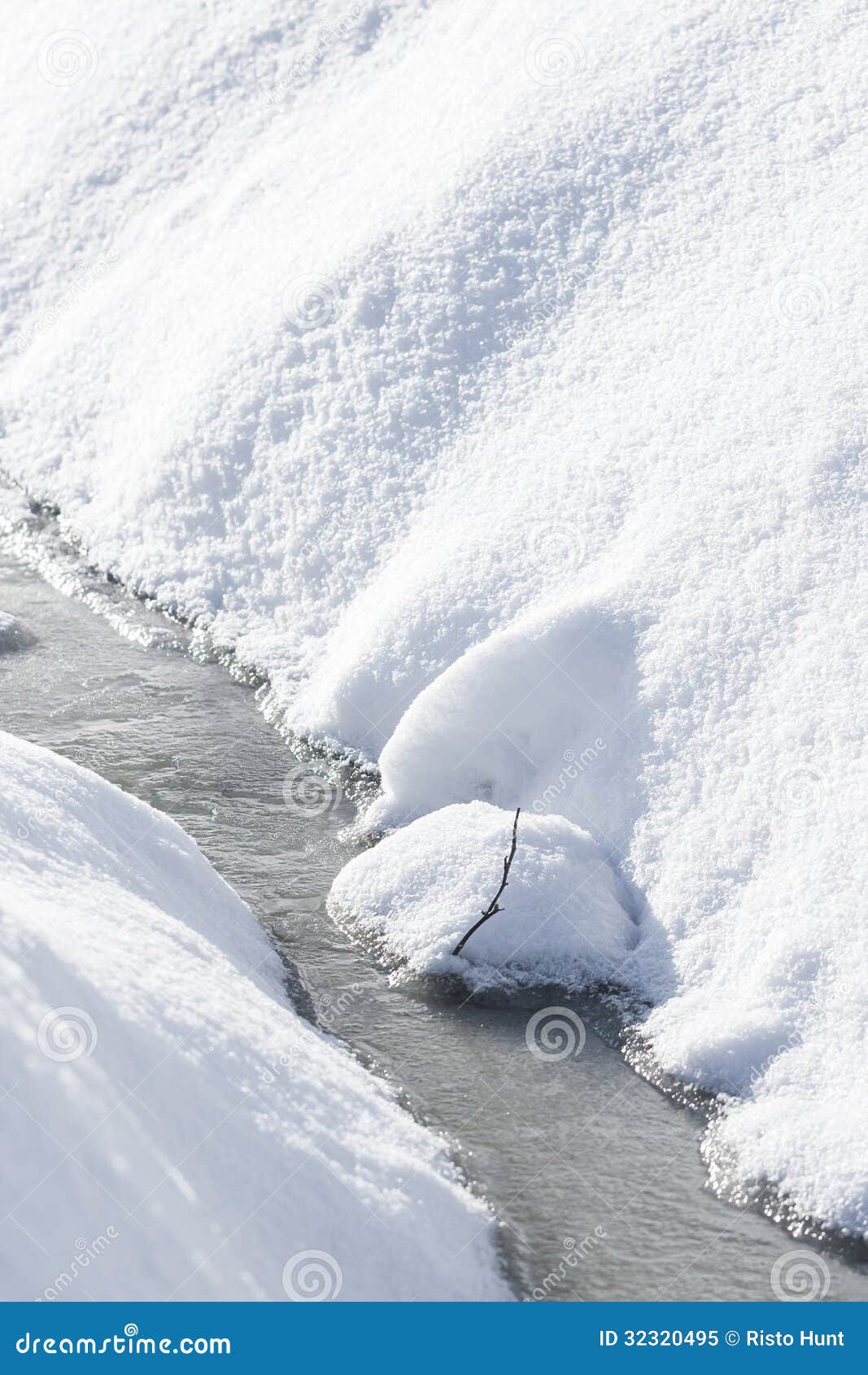 Bevroren Water in Sloot Bij De Winter Stock Afbeelding - Image of koude ...
