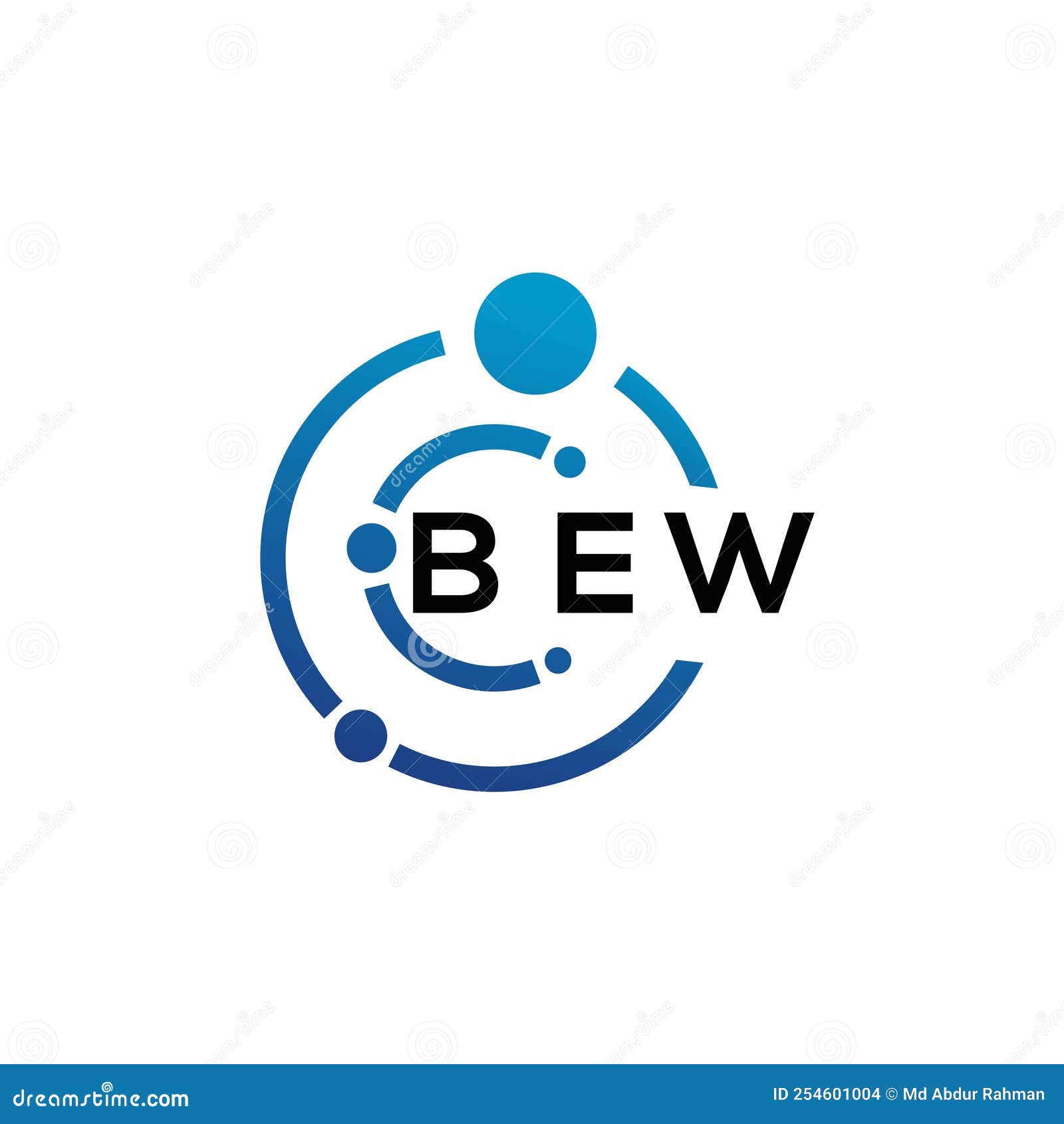 BEW Letter Logo Design on White Background. BEW Creative Initials ...