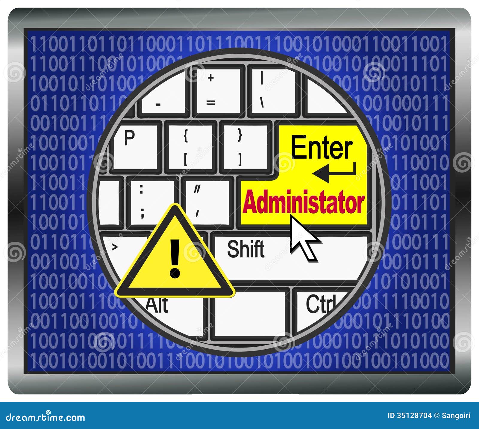 Beware of Administrator Rights Stock Illustration - Illustration of ...