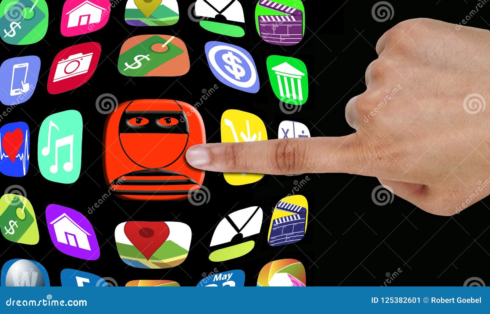 Beware of Bad Apps that Make it To Your Phone Stock Illustration ...