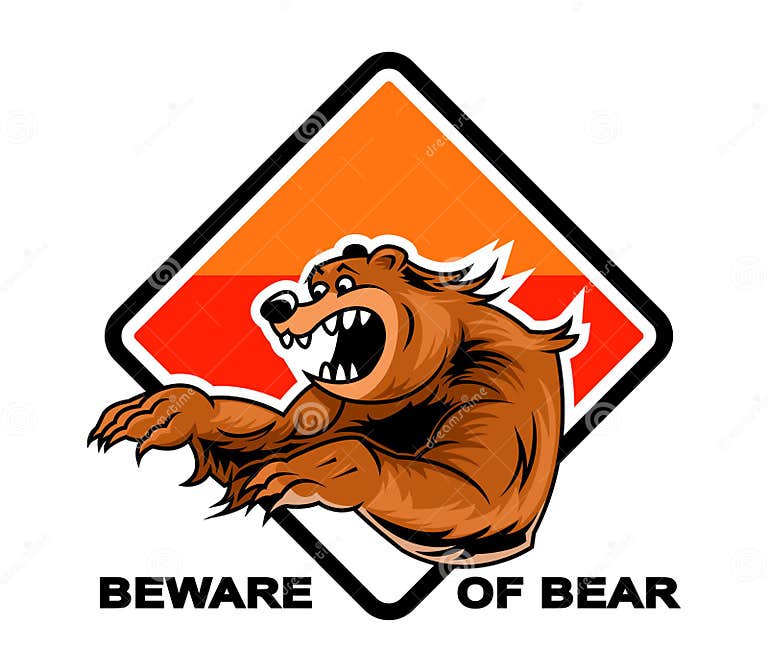 Beware of Bear stock vector. Illustration of wildlife - 74365363