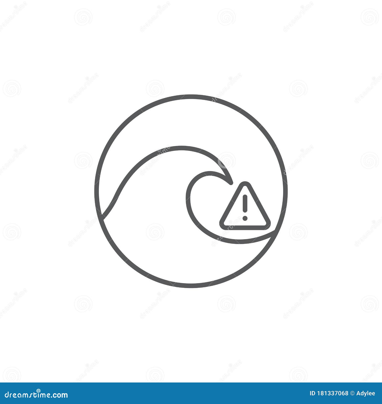 Beware Big Waves Vector Icon Sign Isolated on White Background Stock ...