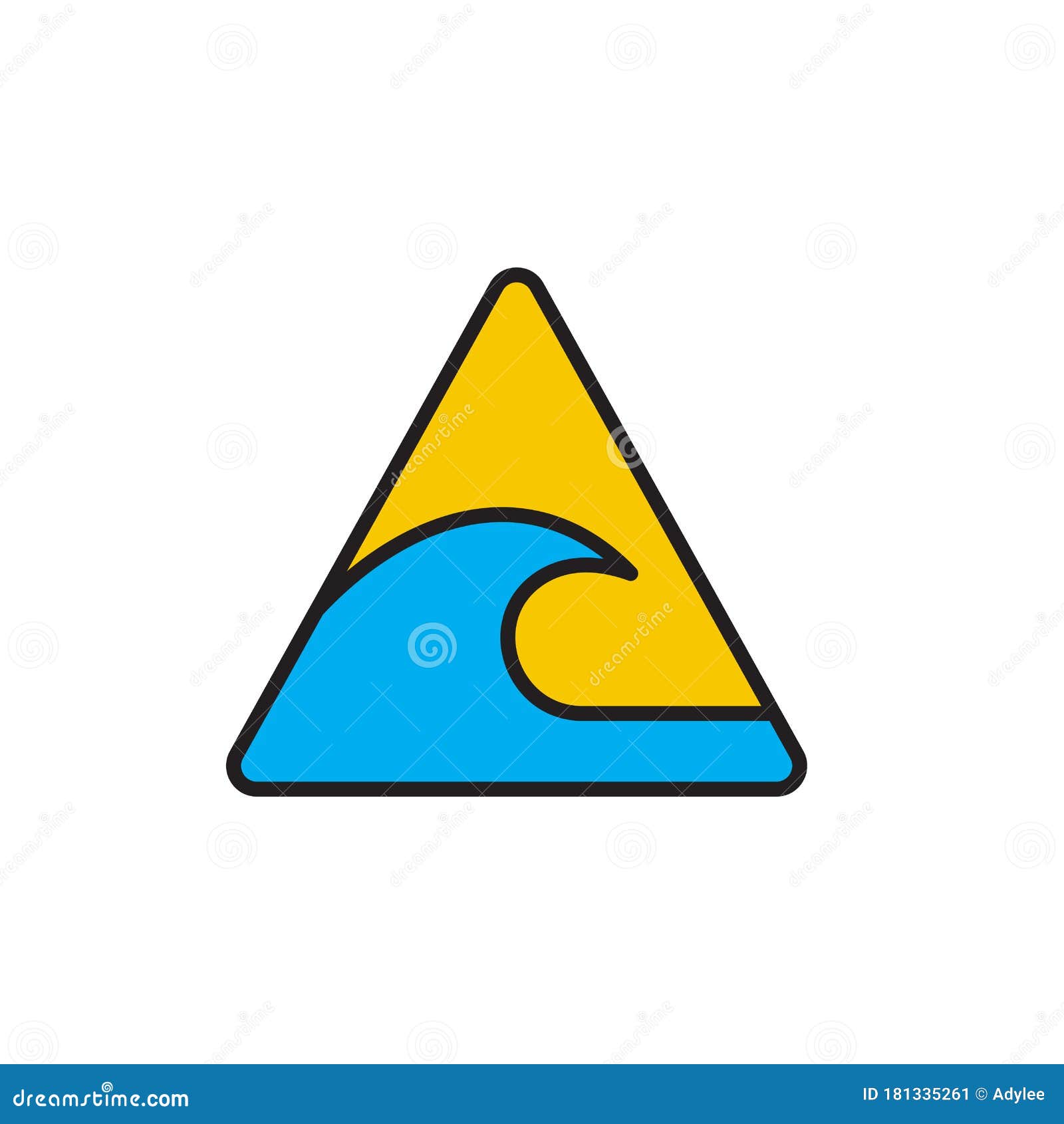 Beware Big Waves Vector Icon Sign Isolated on White Background Stock ...