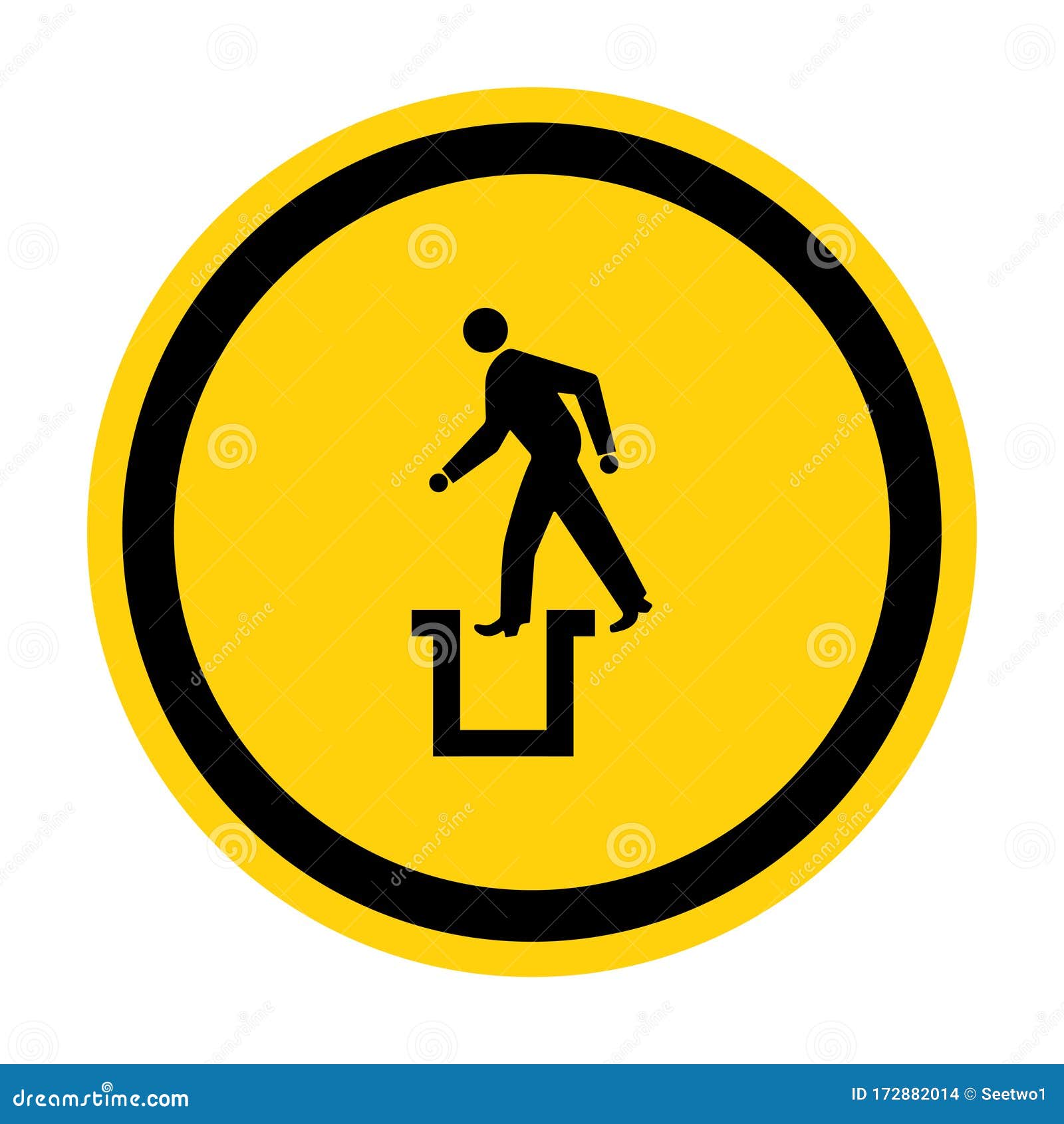 Beware Bottomless Pit Symbol Sign Isolate on White Background,Vector ...