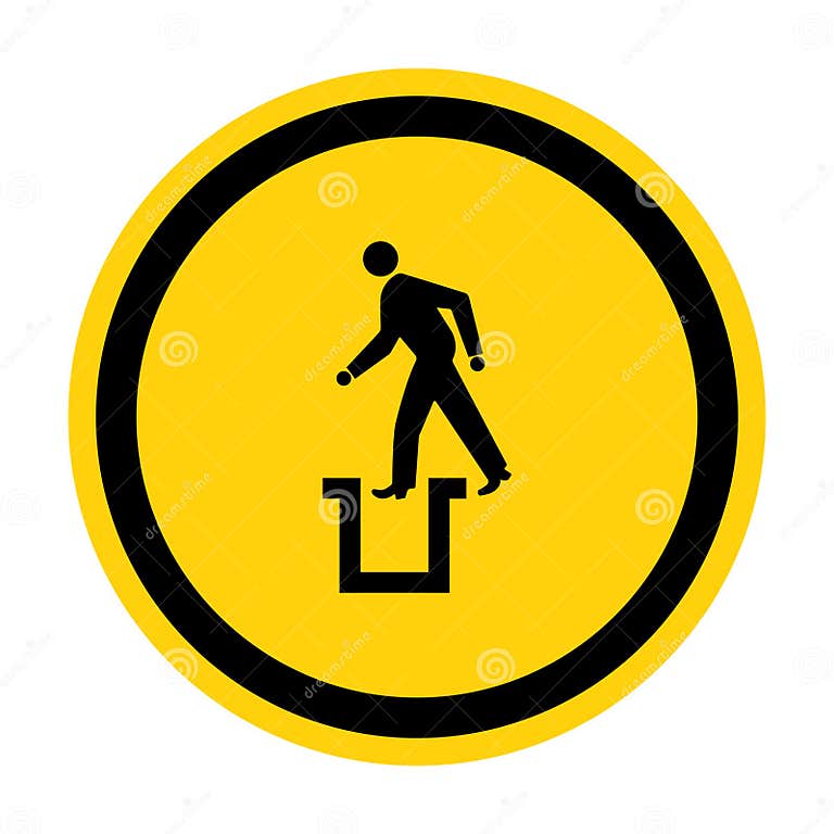 Beware Bottomless Pit Symbol Sign Isolate on White Background,Vector ...